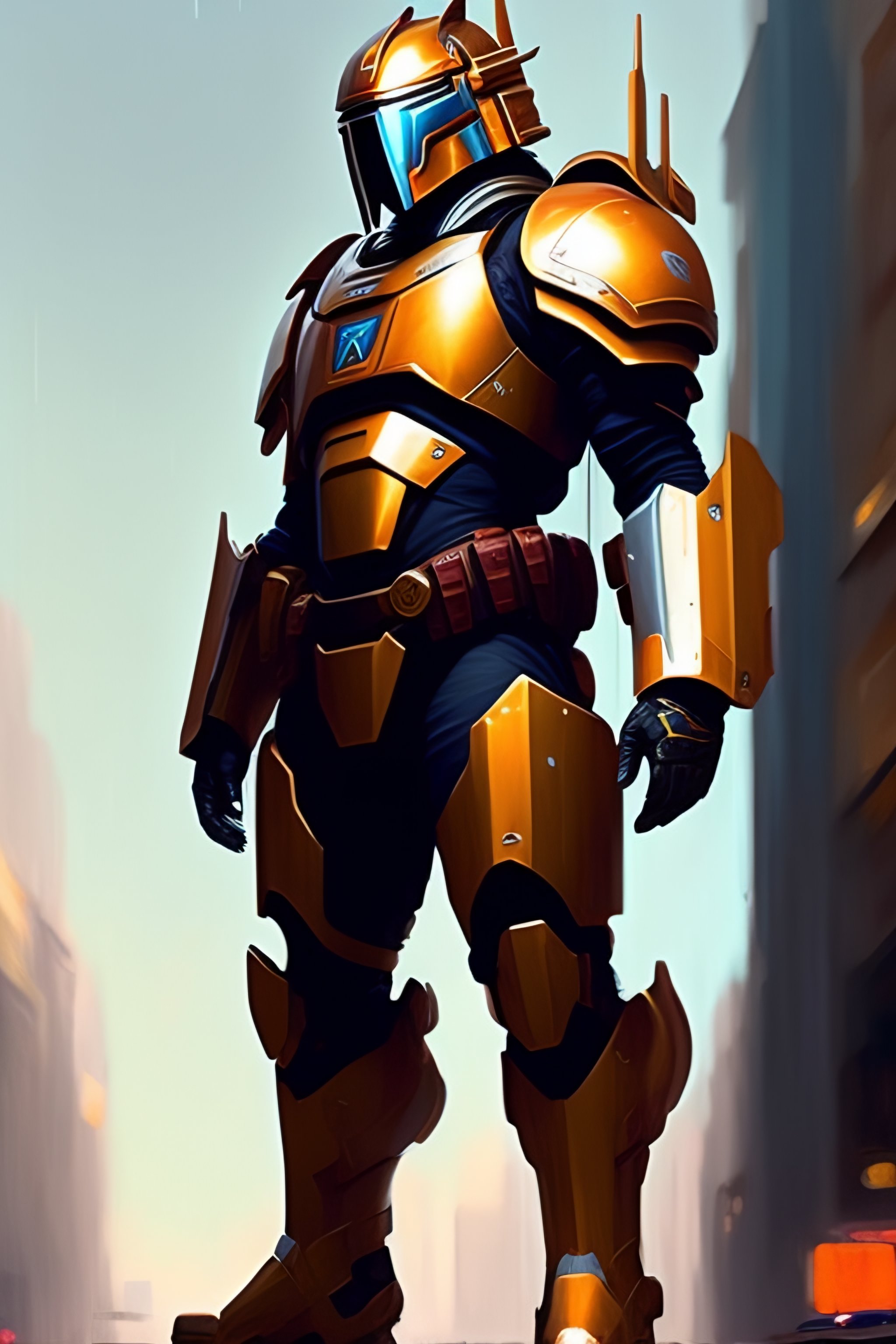 Lexica - MESSI in greg manchess portrait painting of armored bobba fett ...