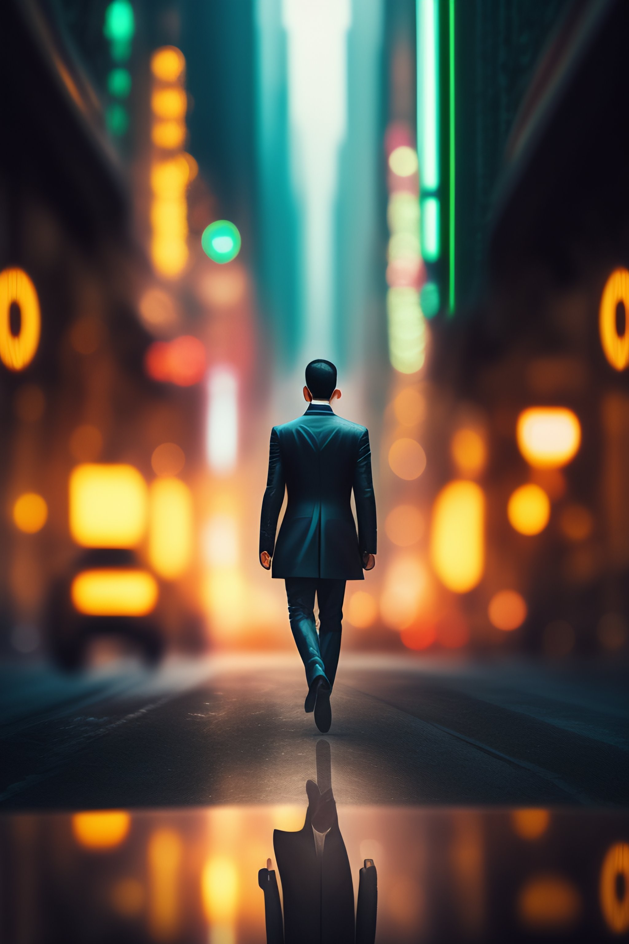 Lexica - Neo in the Matrix running from agents holding a big bitcoin