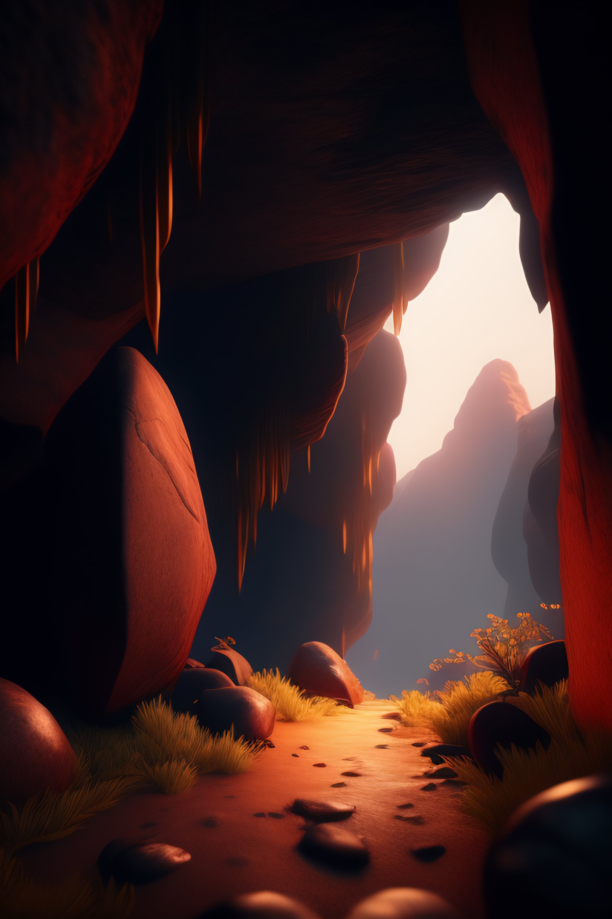 Lexica - Cave, inside the cave spiders running , 4k , illumination ...
