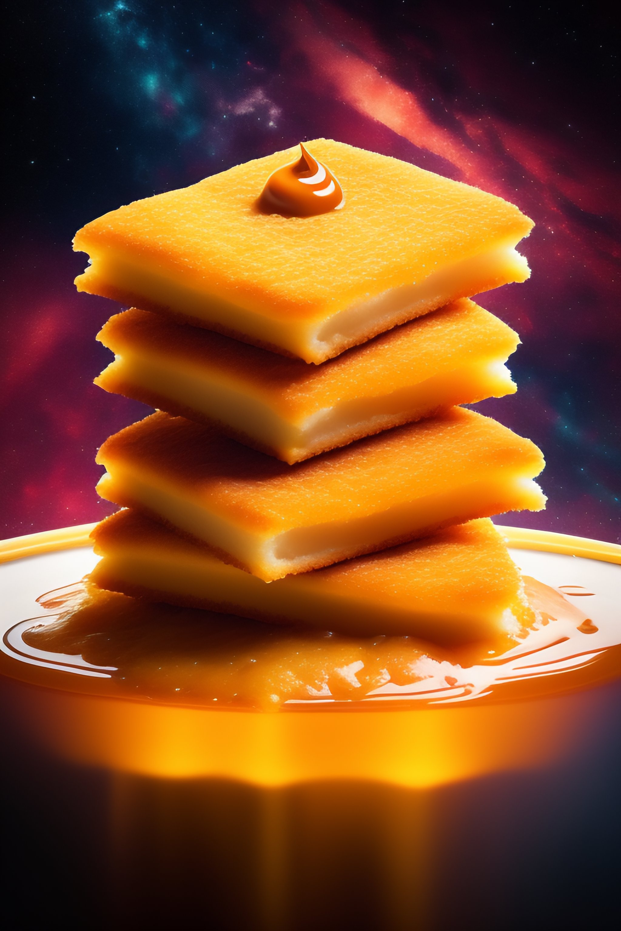 Lexica - Redish breaded fried bold cheese sticks floating through a ...