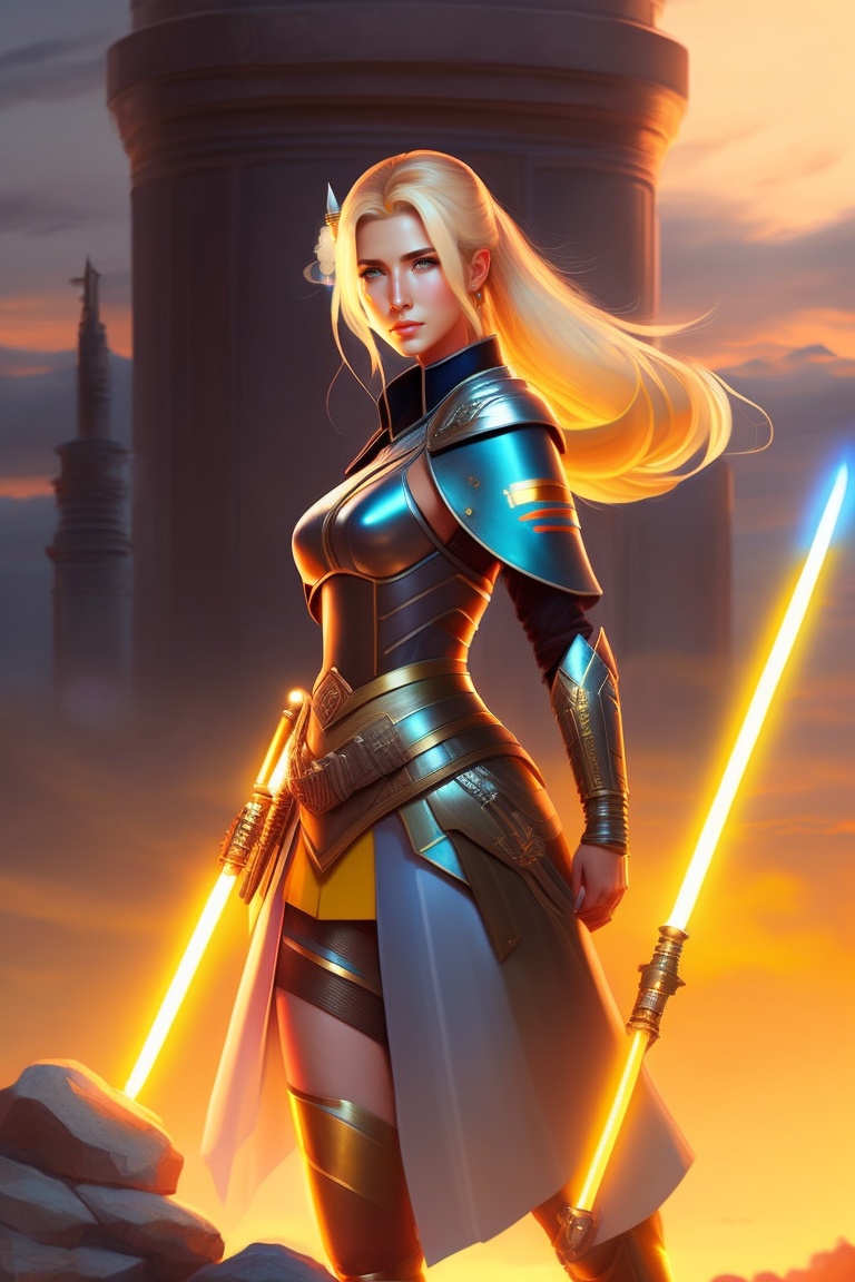 Lexica - Ivanka Trump is a jedi with a lightsaber in right hand, Greek ...