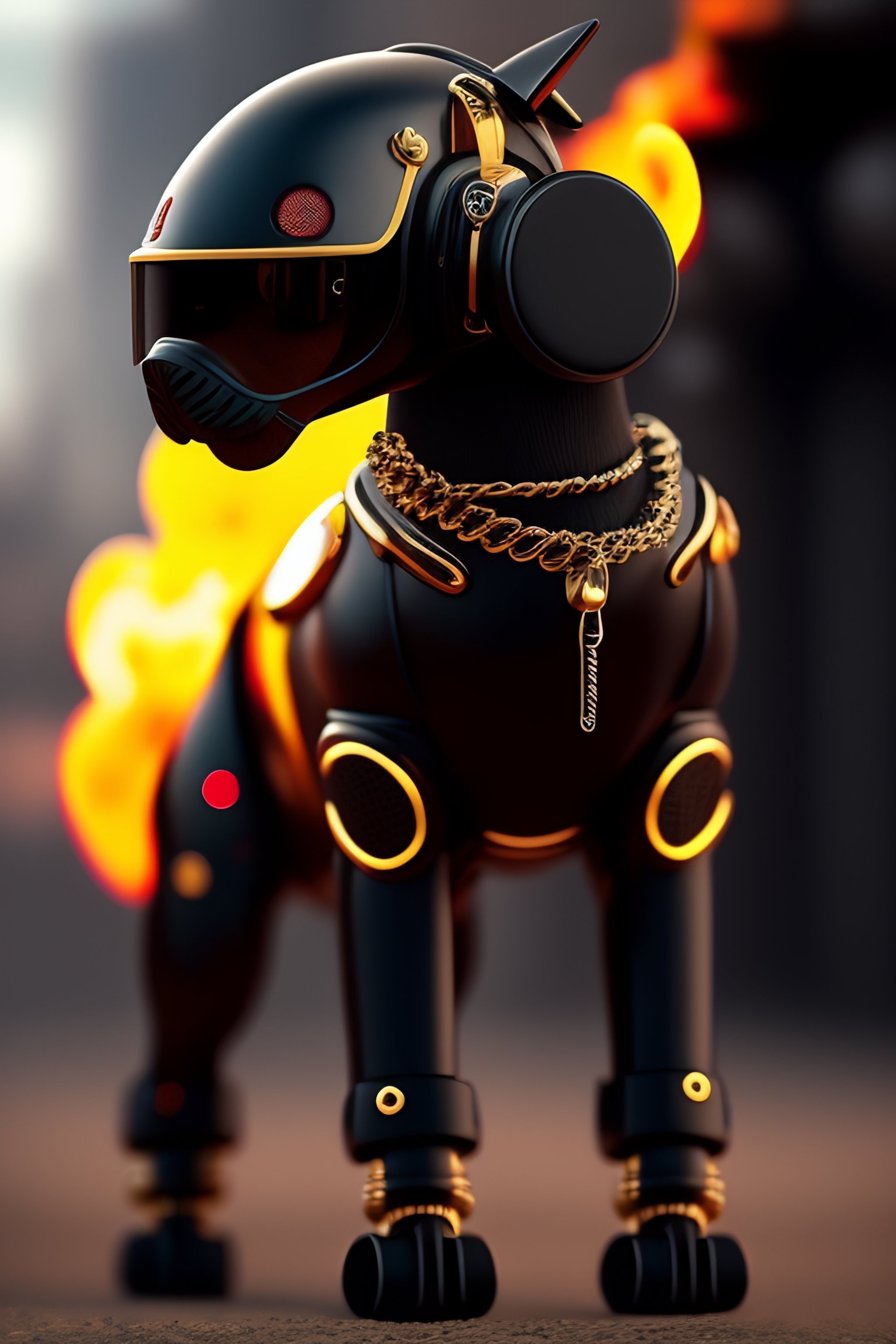 Lexica - Dog Black Robot Cyberpunk prototype Drone Motor Bike Air Steet ...