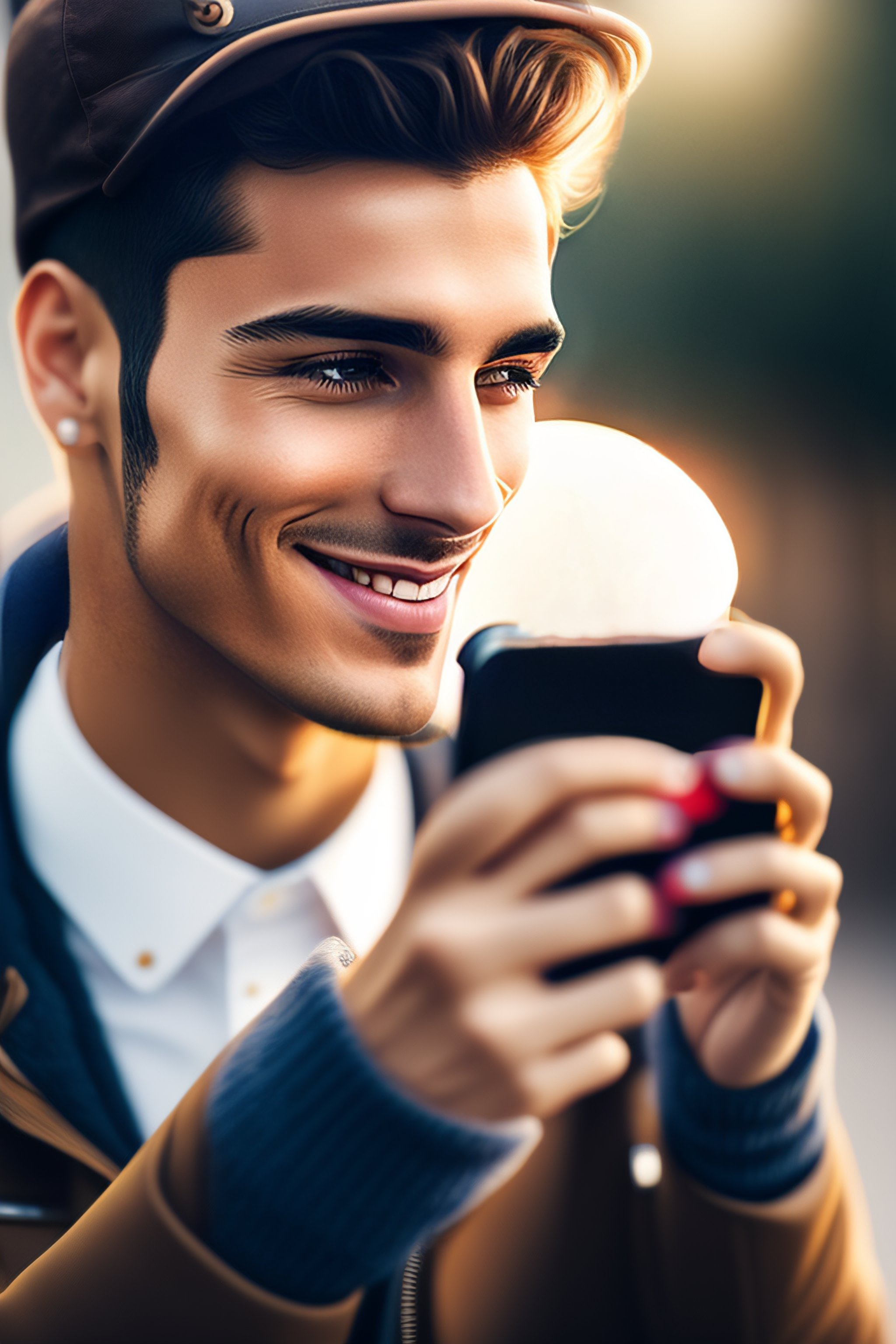 Lexica - A young man taking a selfie of himself with his iPhone