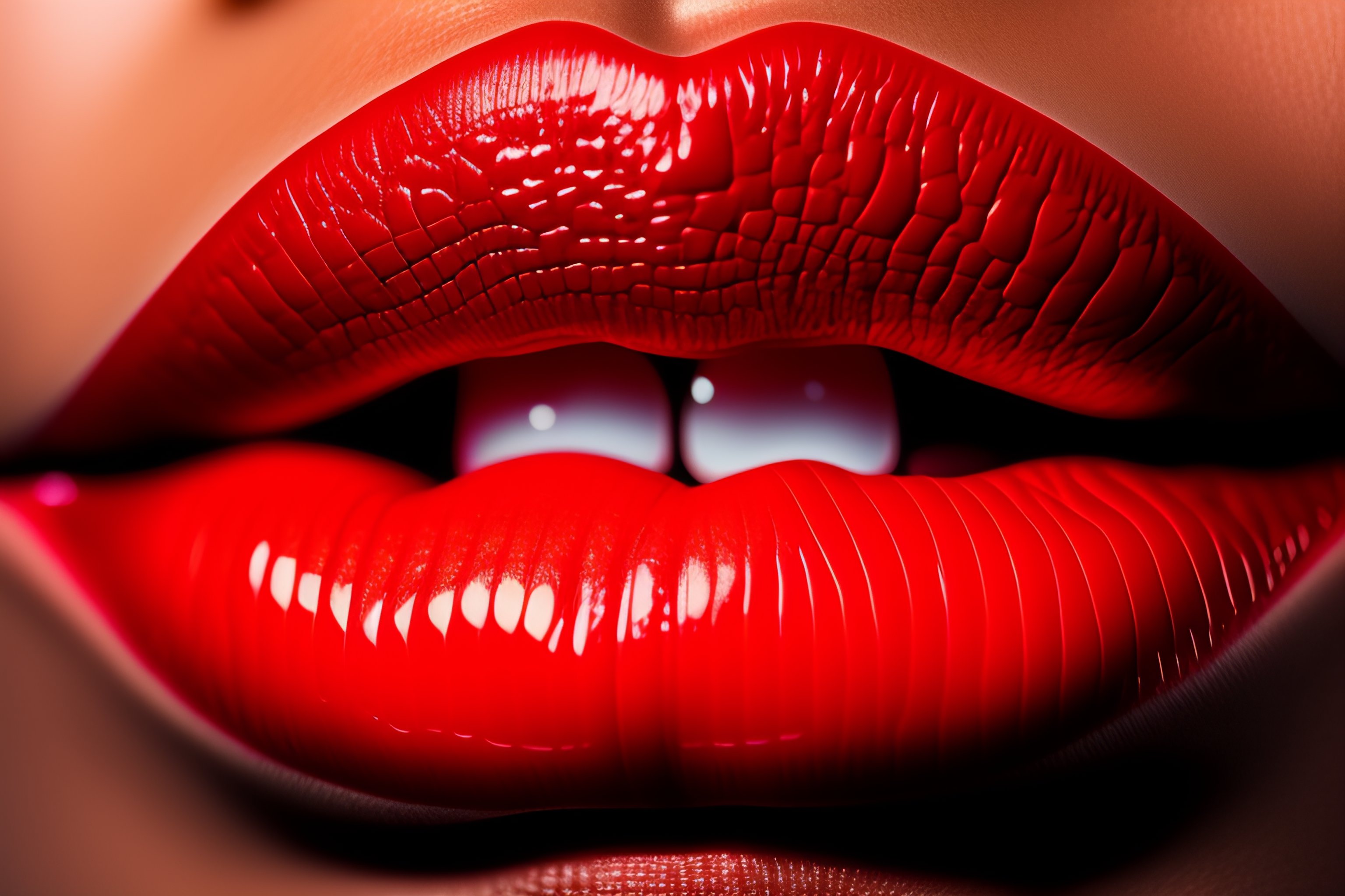 Lexica - Extrem closeuup ultramacro of female lips while Placing and ...