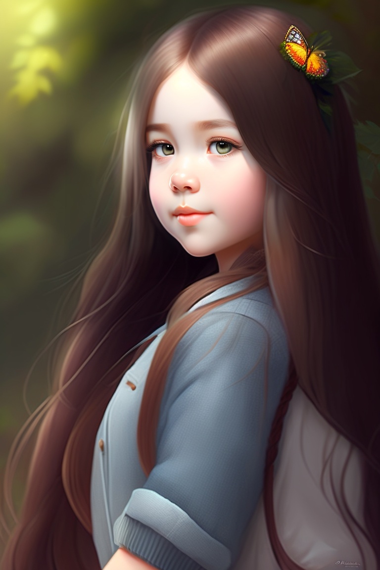 Lexica - Girl, white skin, long hair, chubby cheeks, cute face ...