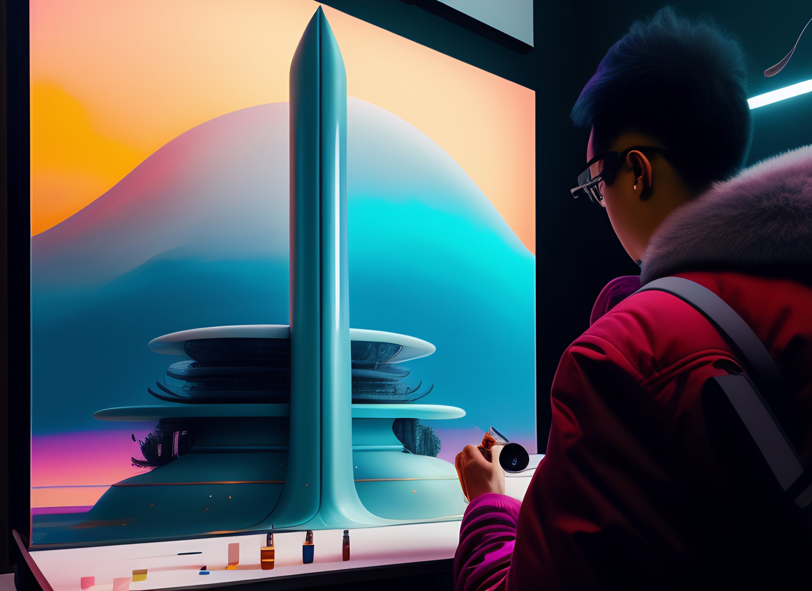 Lexica - Photo of futuristic futuristic robot painter as artist ...