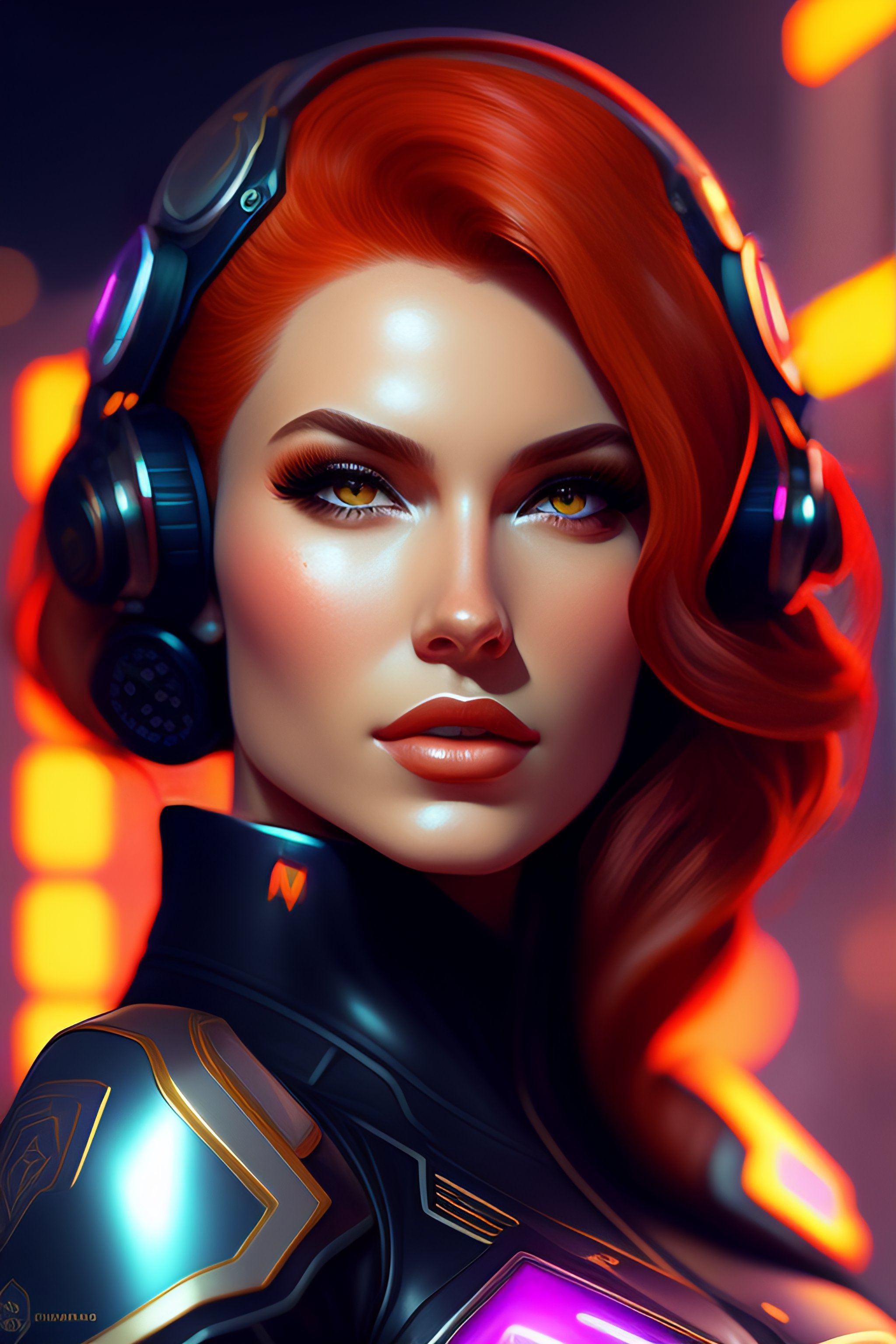 Lexica - SARA FREGONAS portrait, redhead, symmetry portrait of dva from ...