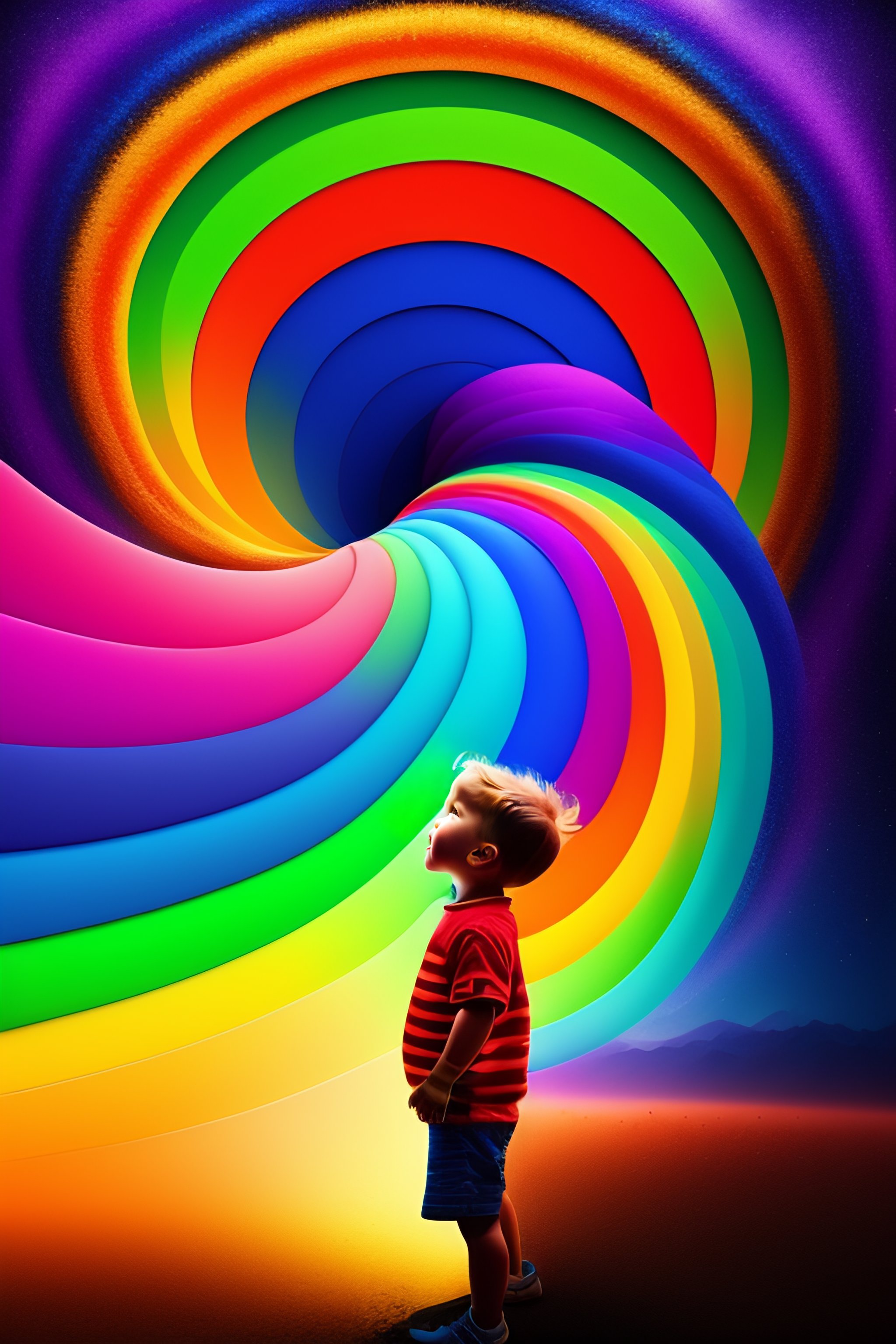 Lexica - Little boy explosion of rainbow colors