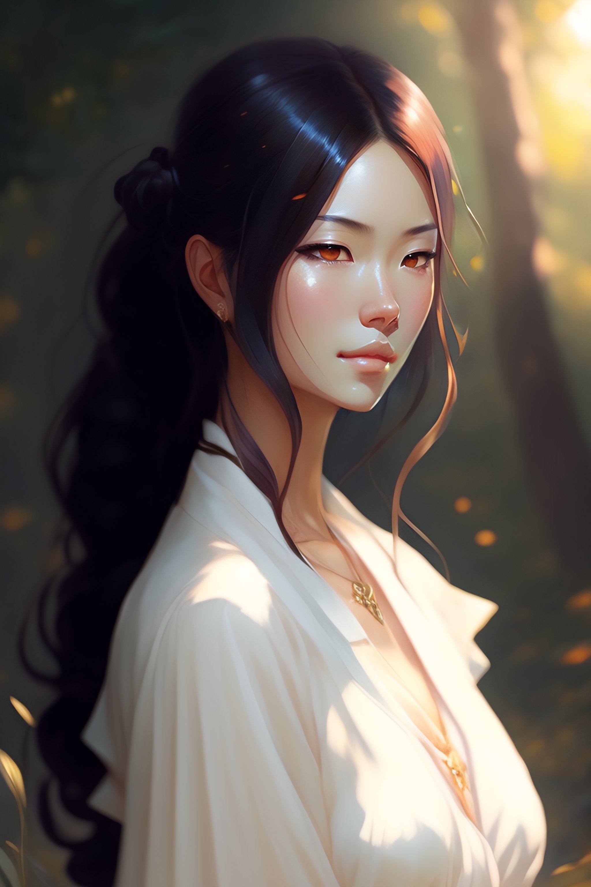 Lexica - A mestizo woman, asian and European rase, european eyes, white ...