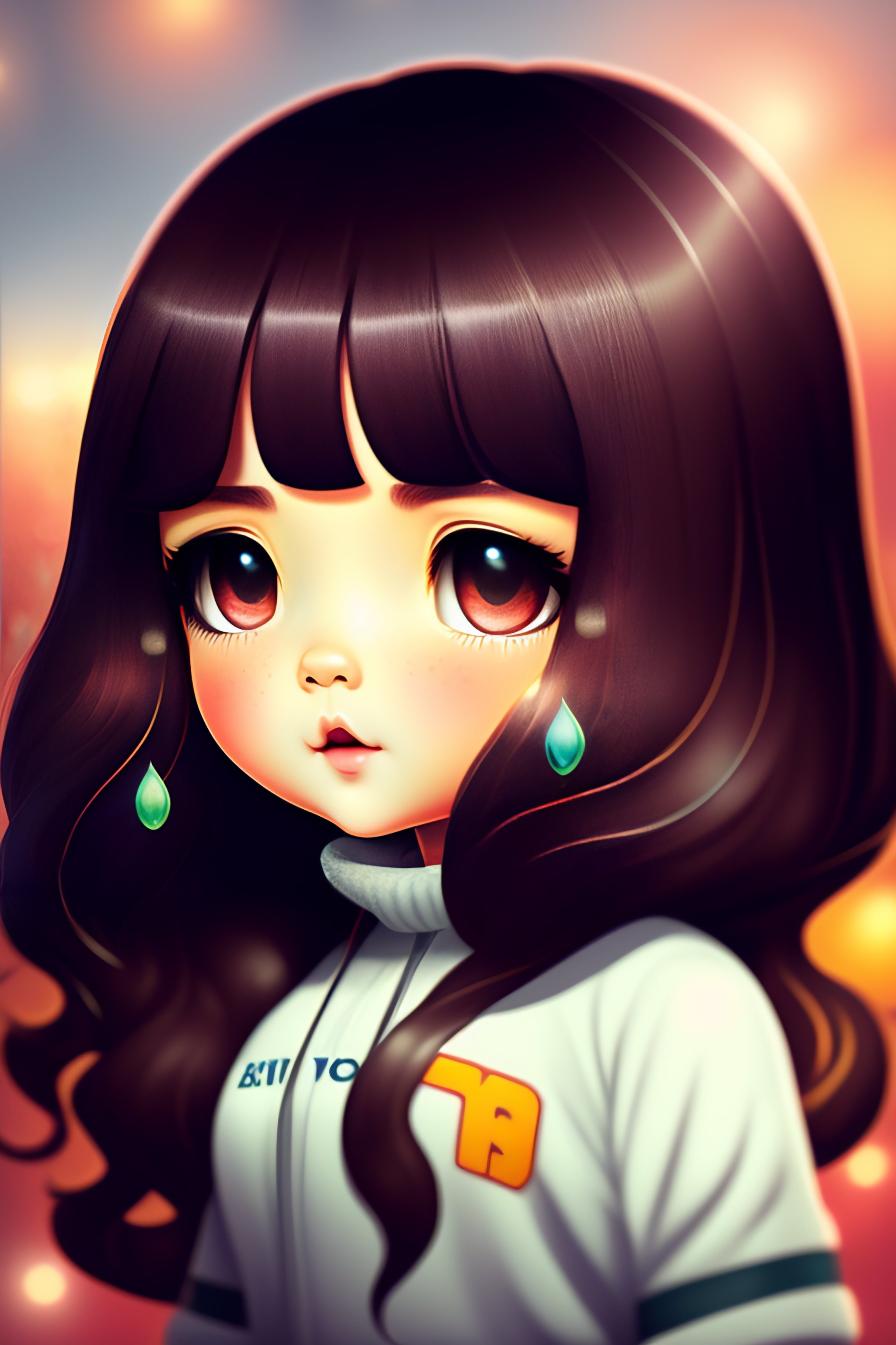 Lexica - Cozy chibi girl with long hair