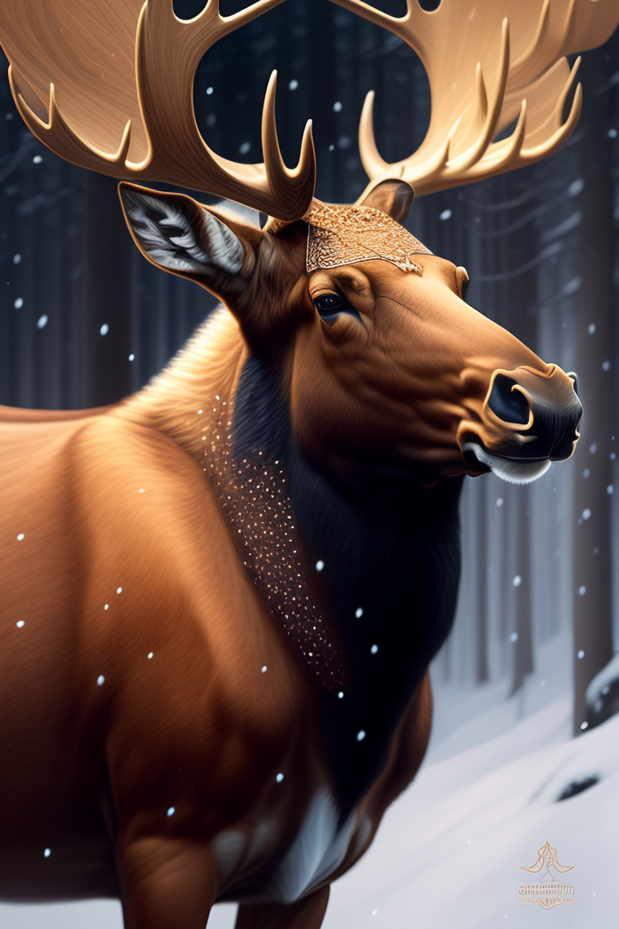 Lexica - Geometric moose with antlers, intricate, elegant, highly ...