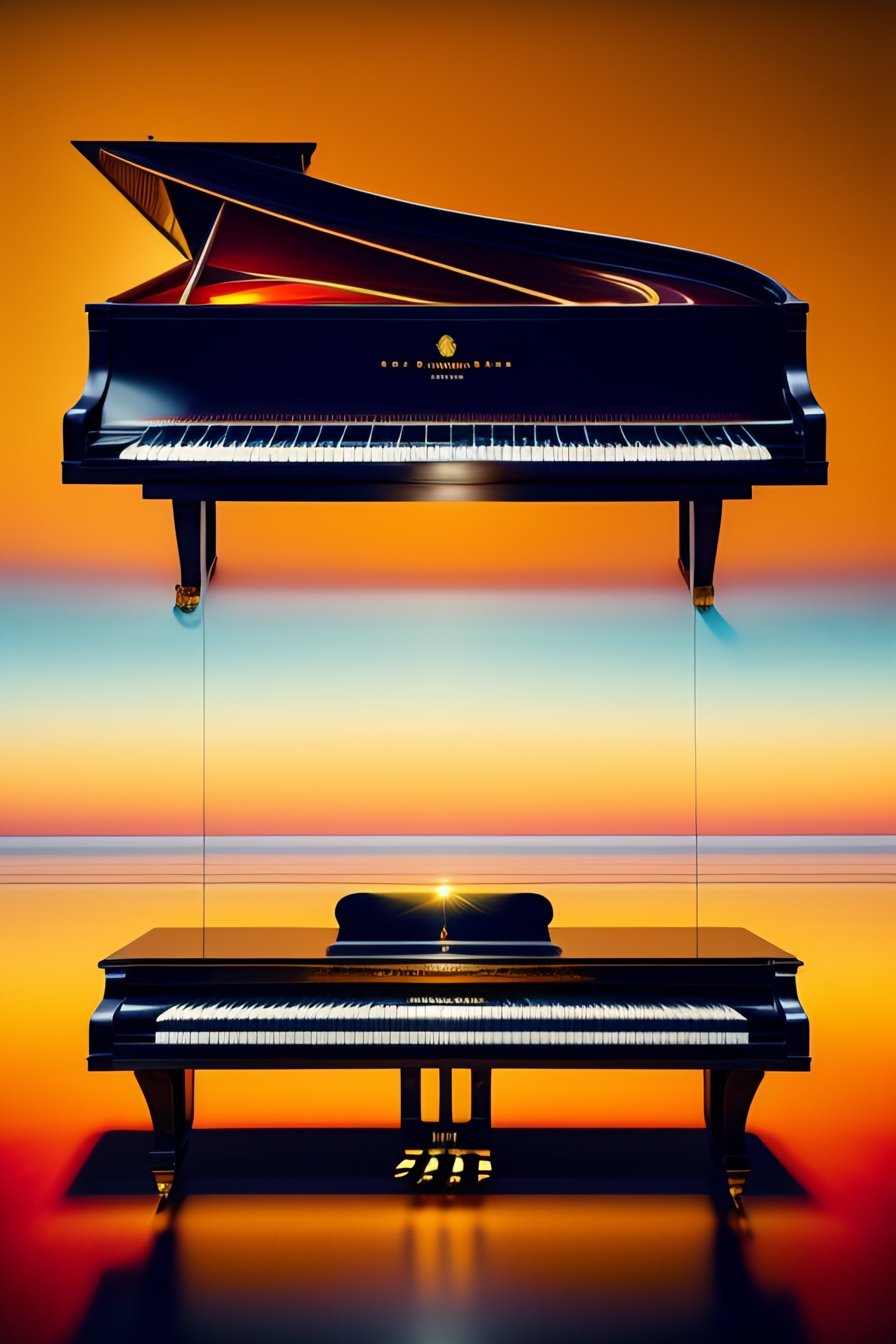 Lexica - A piano floating through space with music notes in style of ...
