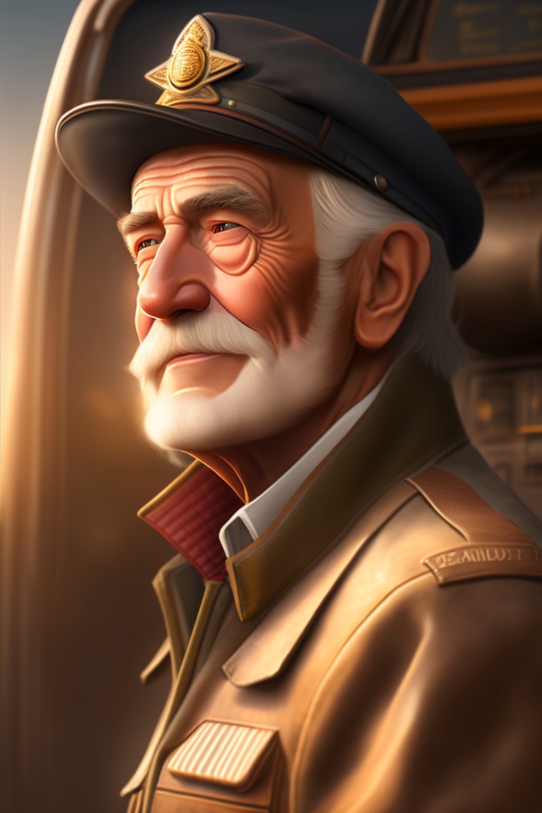 Lexica - Old man, pilot, weathered, sunshine
