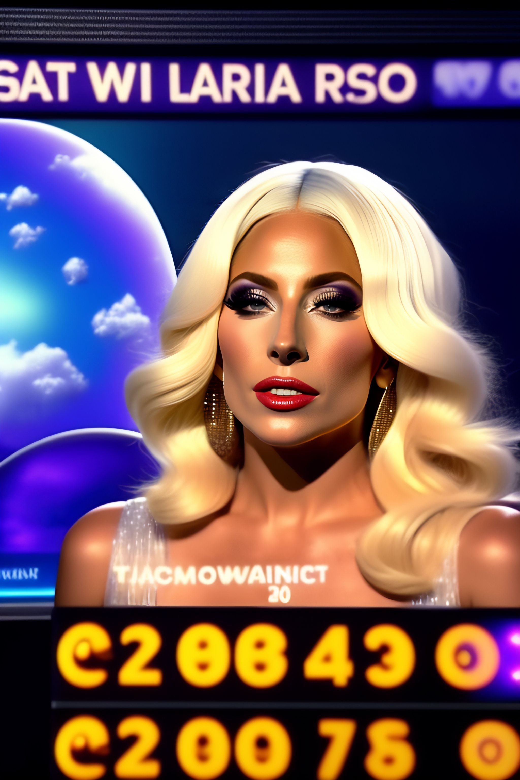 Lexica - Lady Gaga weather forecast on television