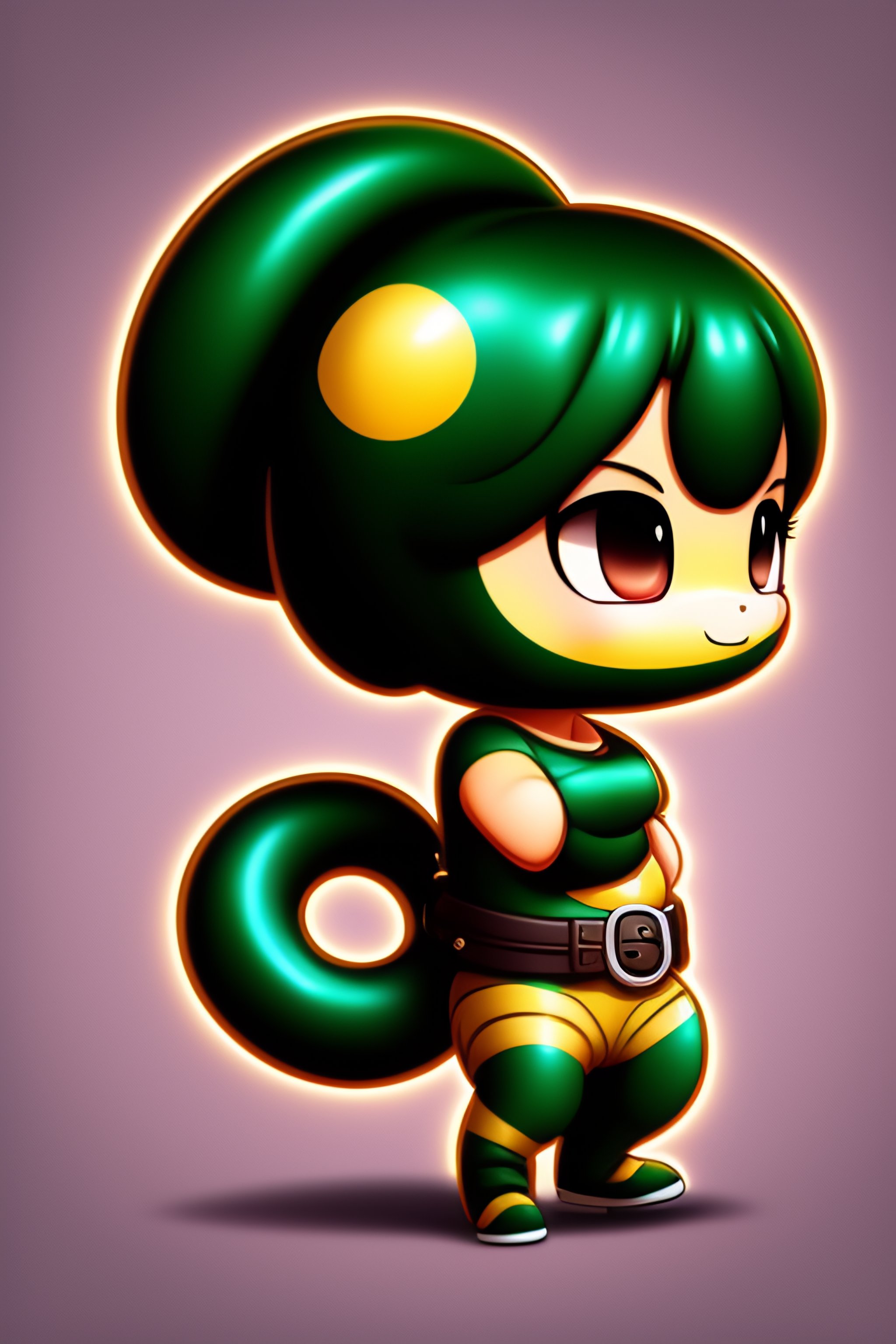 Lexica - Cute chibi snake dancing