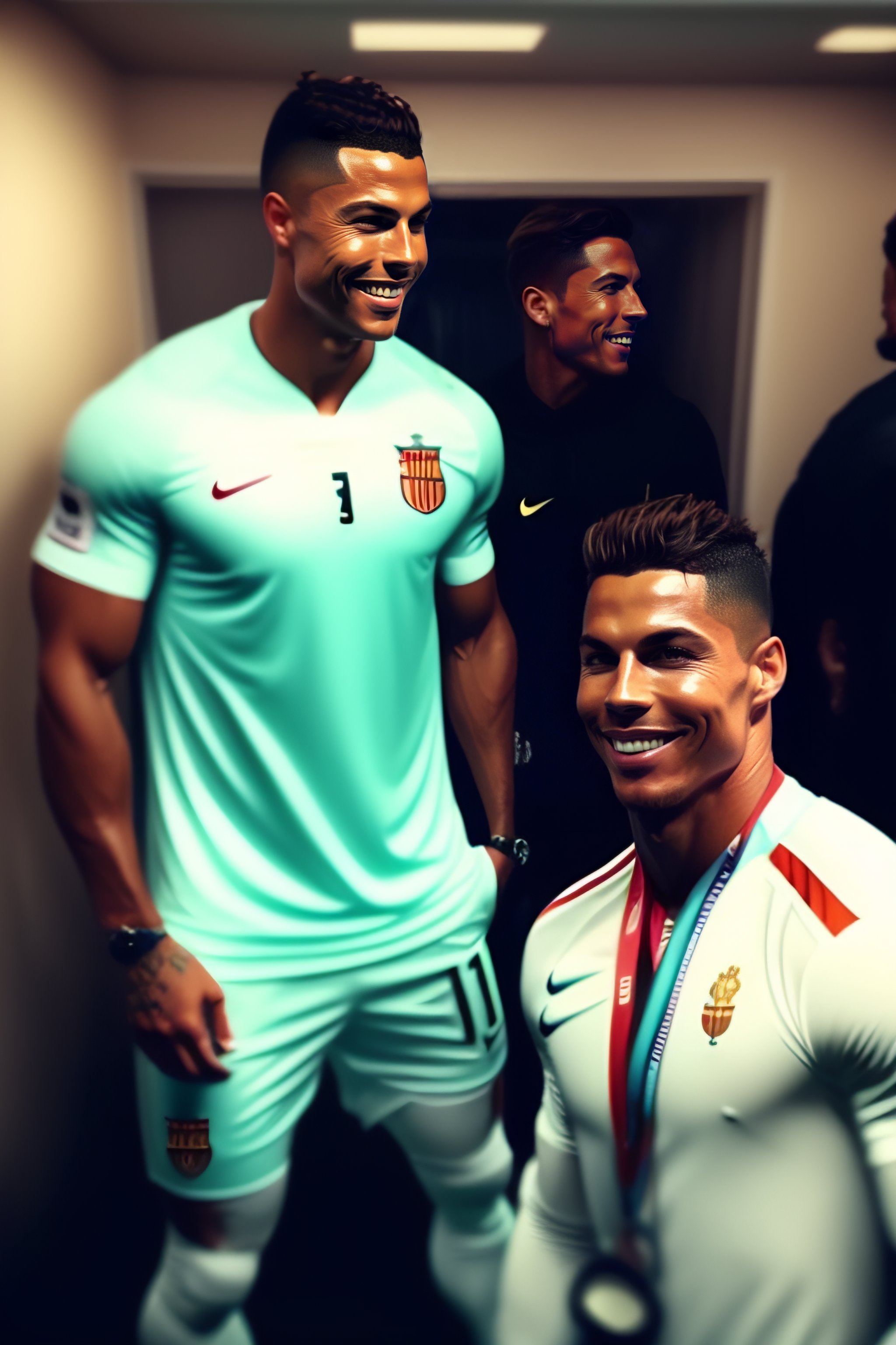 Lexica - Ronaldo hanging out with messi