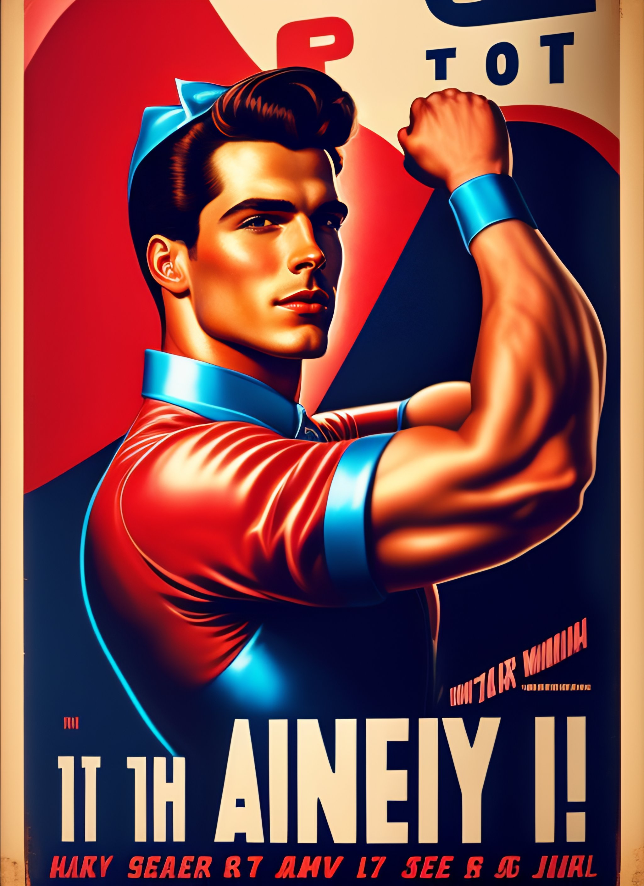 Lexica - A male young man the riveter "We can do it !" poster by John ...