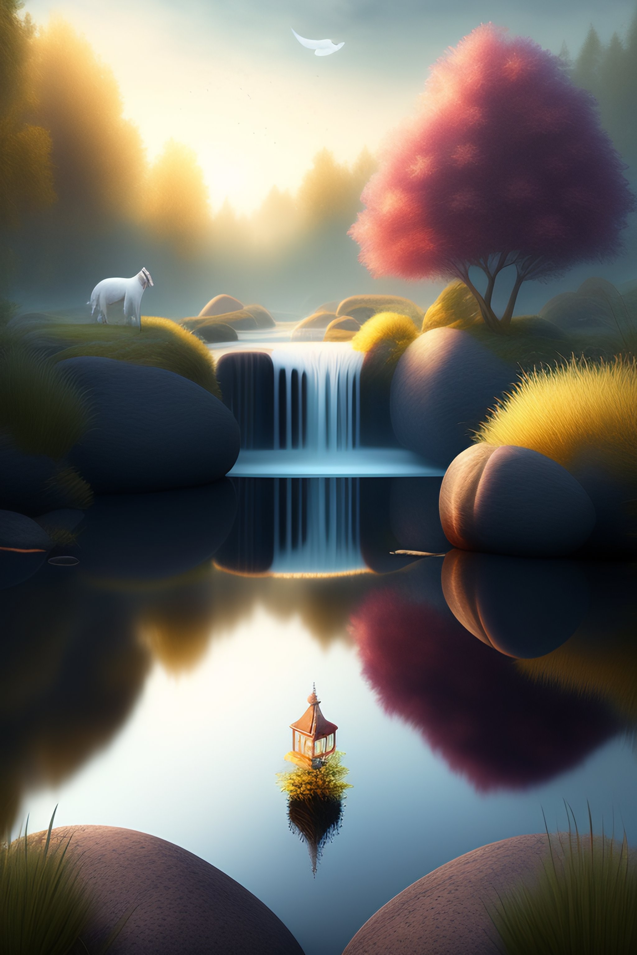 Lexica - White puddle super cute fantasy realism