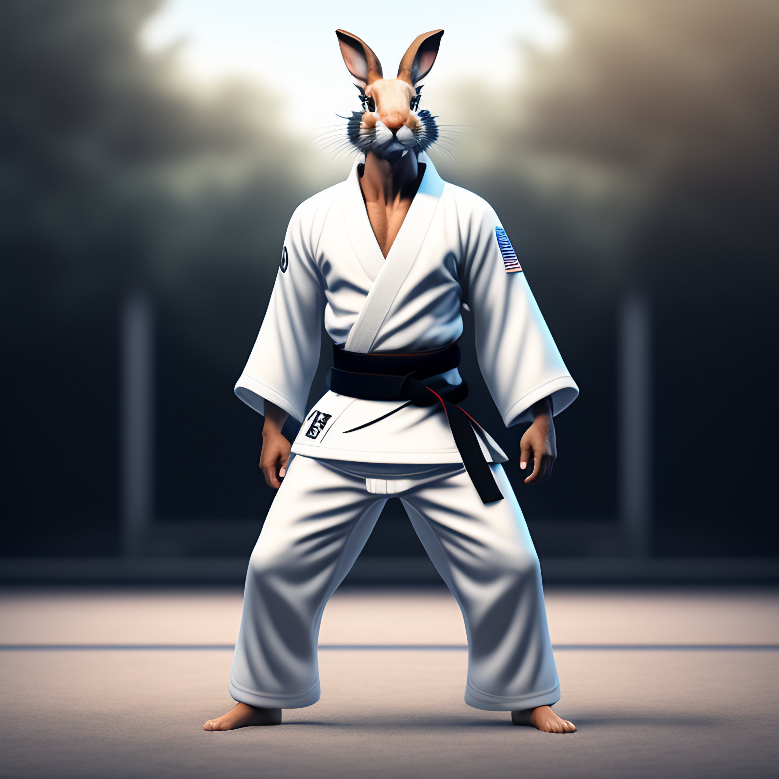 Lexica - Art of aikido bunny, 20 years, casual, white training clothes ...