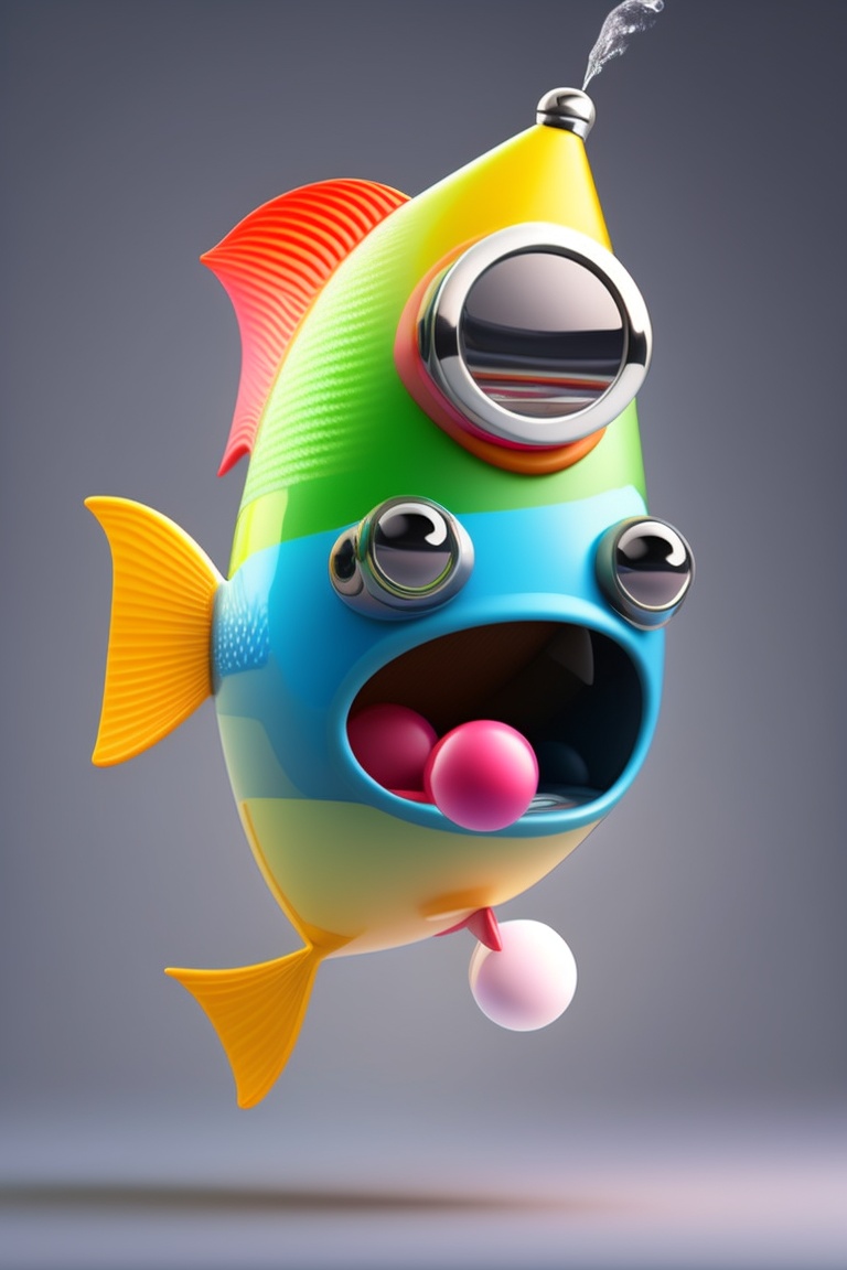 Lexica - Happy and funny fish, minion style character, multiple colors ...