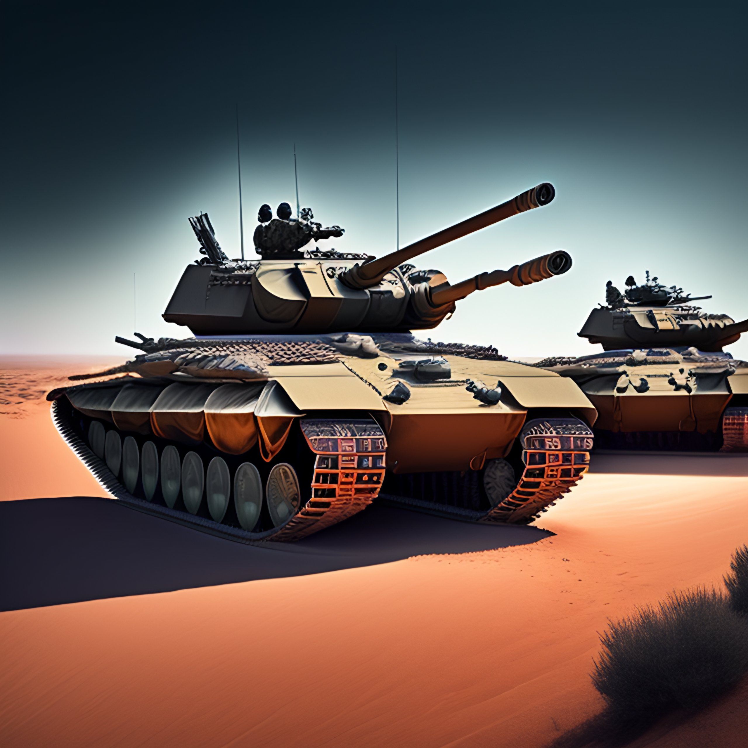 Lexica - One soldier facing enemy tanks