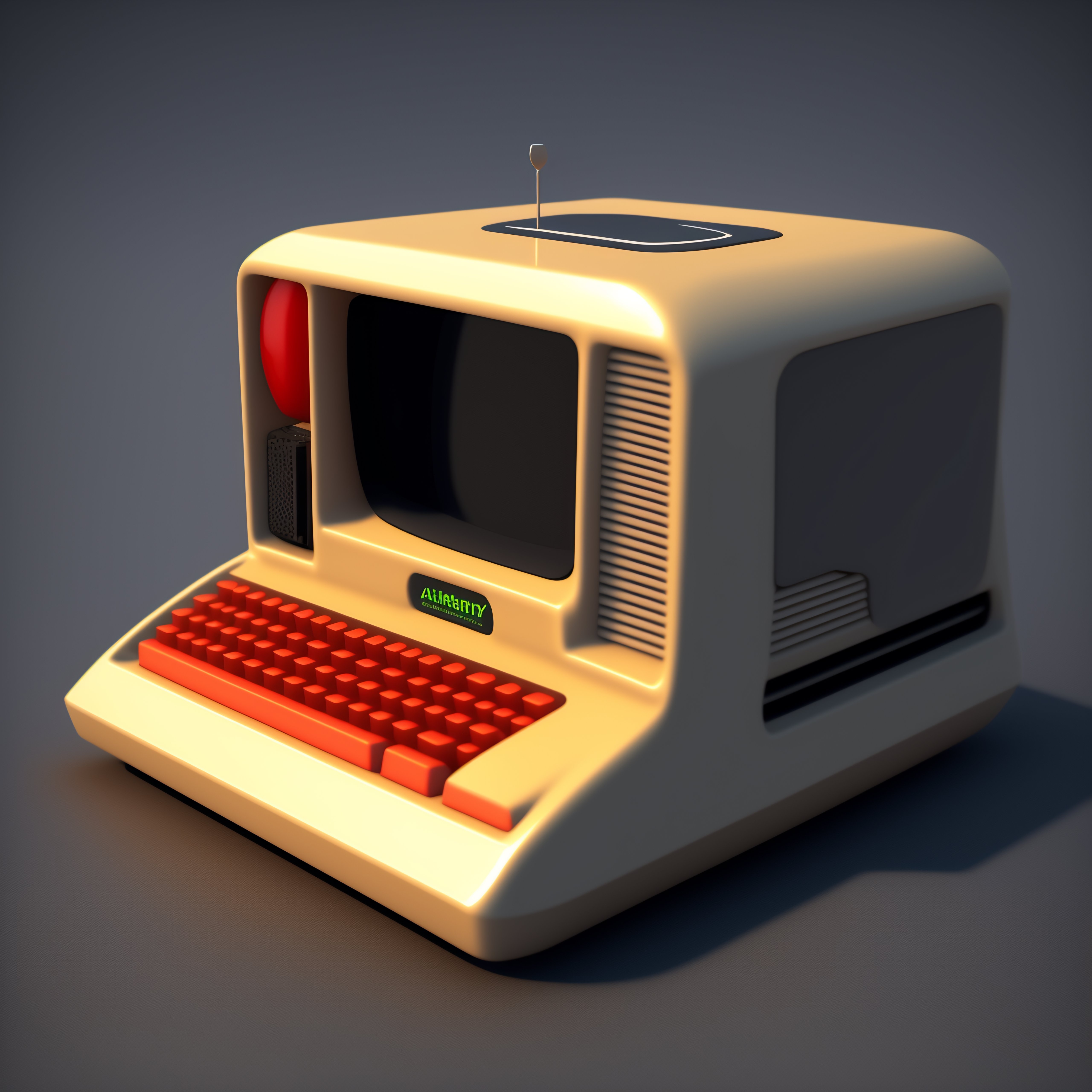 Lexica - 3D tiny classic Apple II computer render