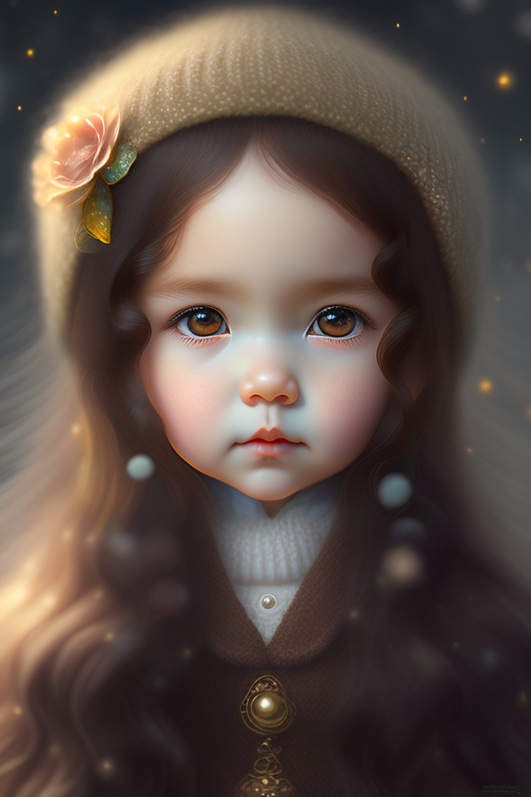 Lexica - Portrait of a cute gothic chibi girl kewpie winter clothes ...