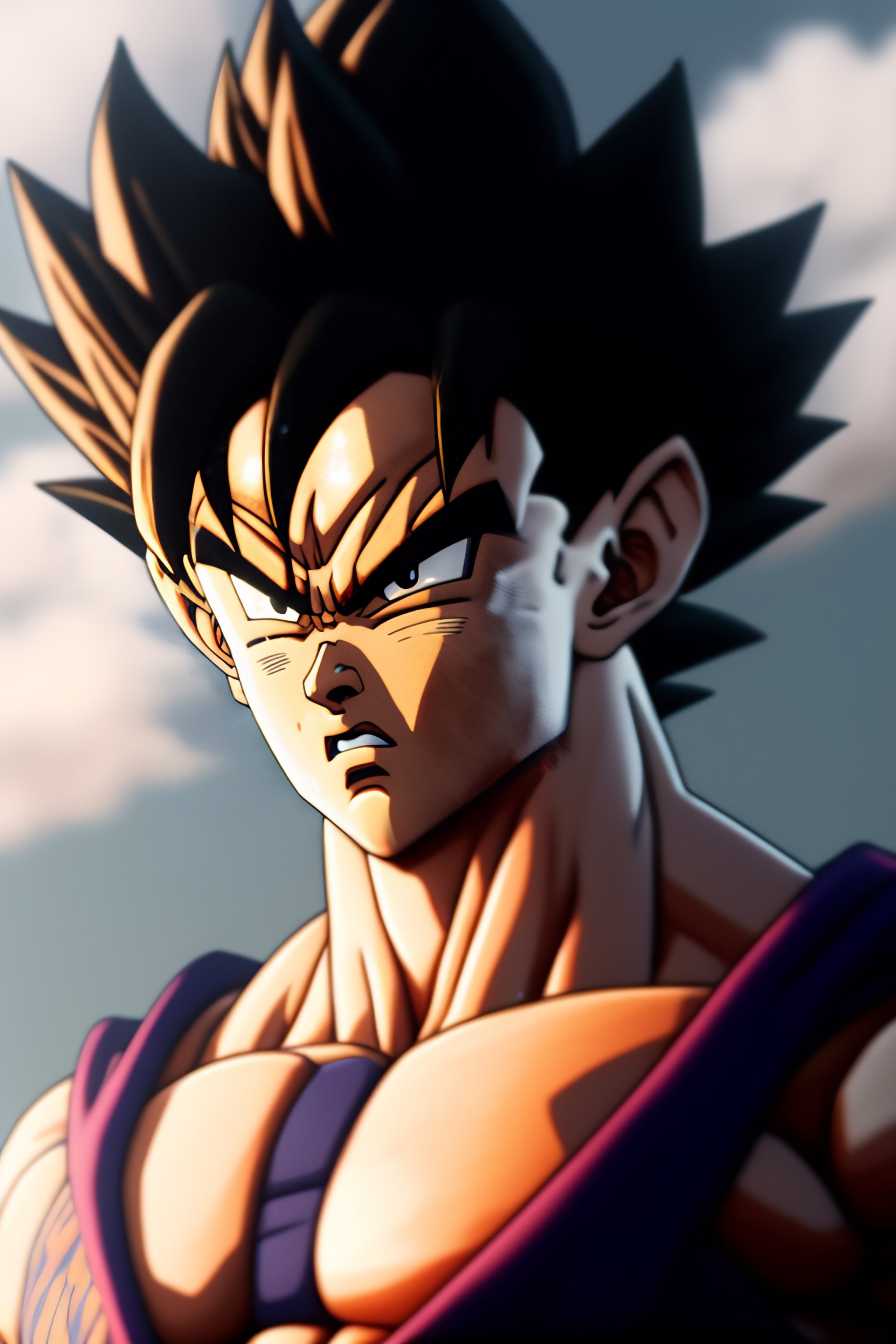 Lexica - Goku face from Dragon Ball Z, realistic, detailed