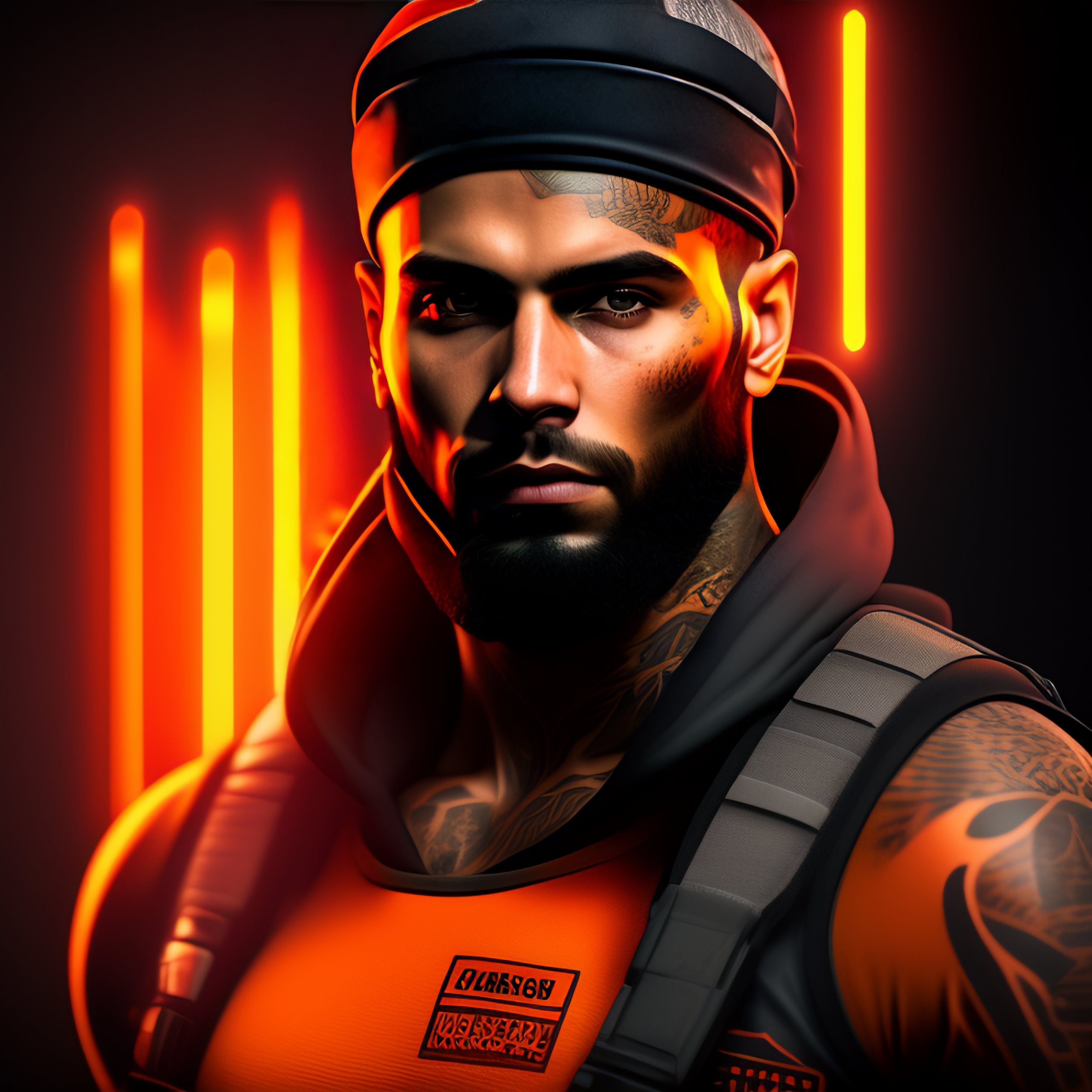 Lexica - CS-GO man terrorist, with tattos in the body, hollographic ...
