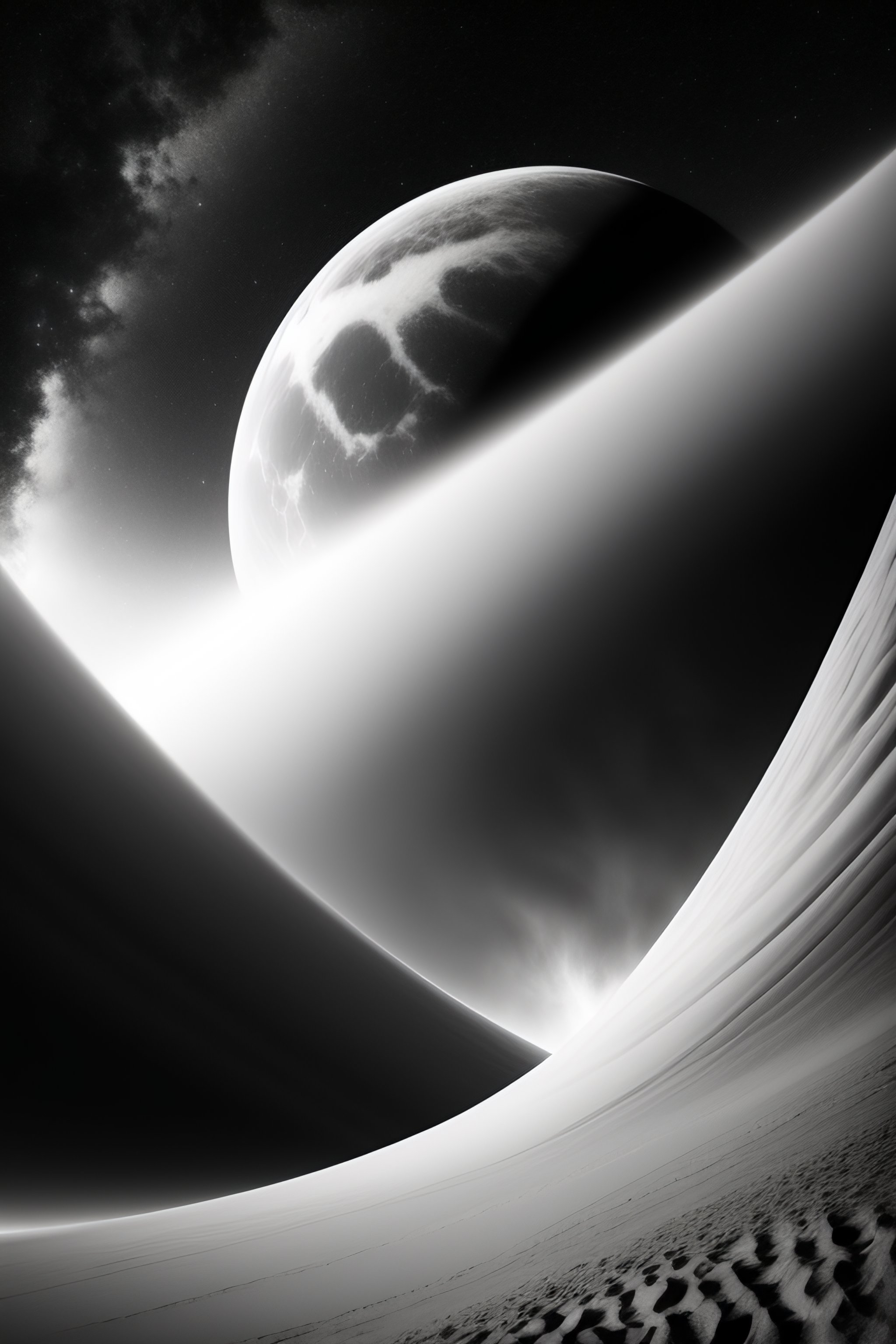 Lexica - Black and white image of a scary space