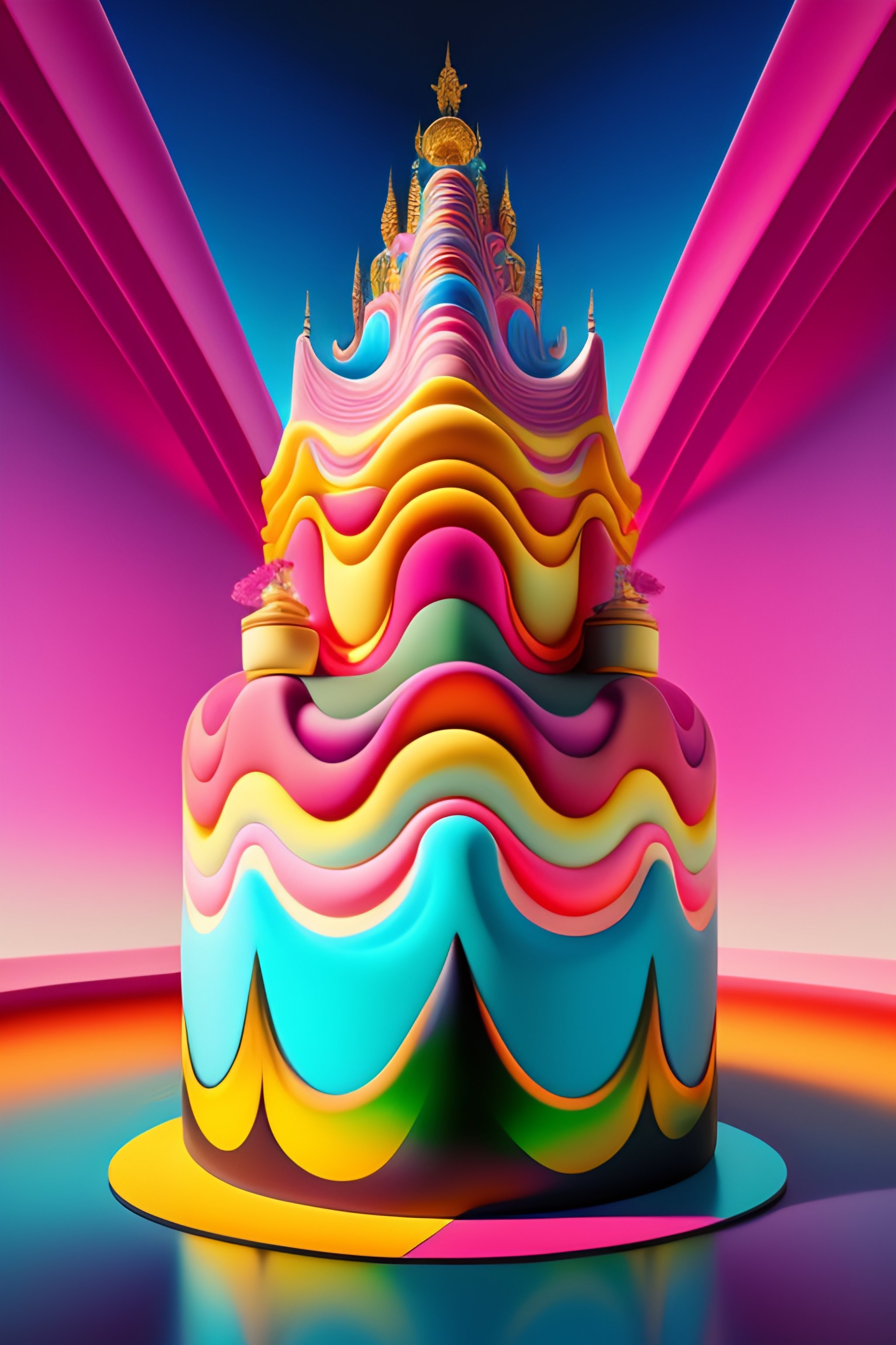 Lexica - Big abstract cake by james jean and salvador dali and shusei ...