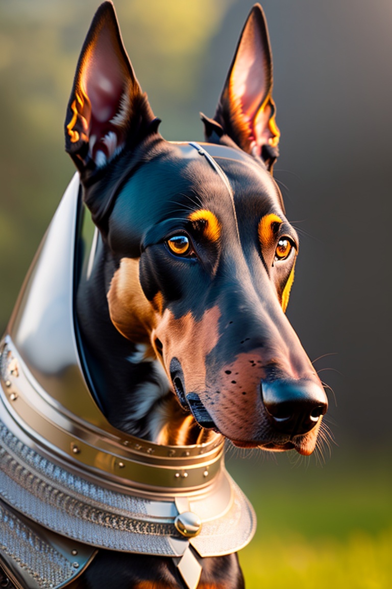 Lexica - Highly detailed black doberman pinscher dog epic portrait ...