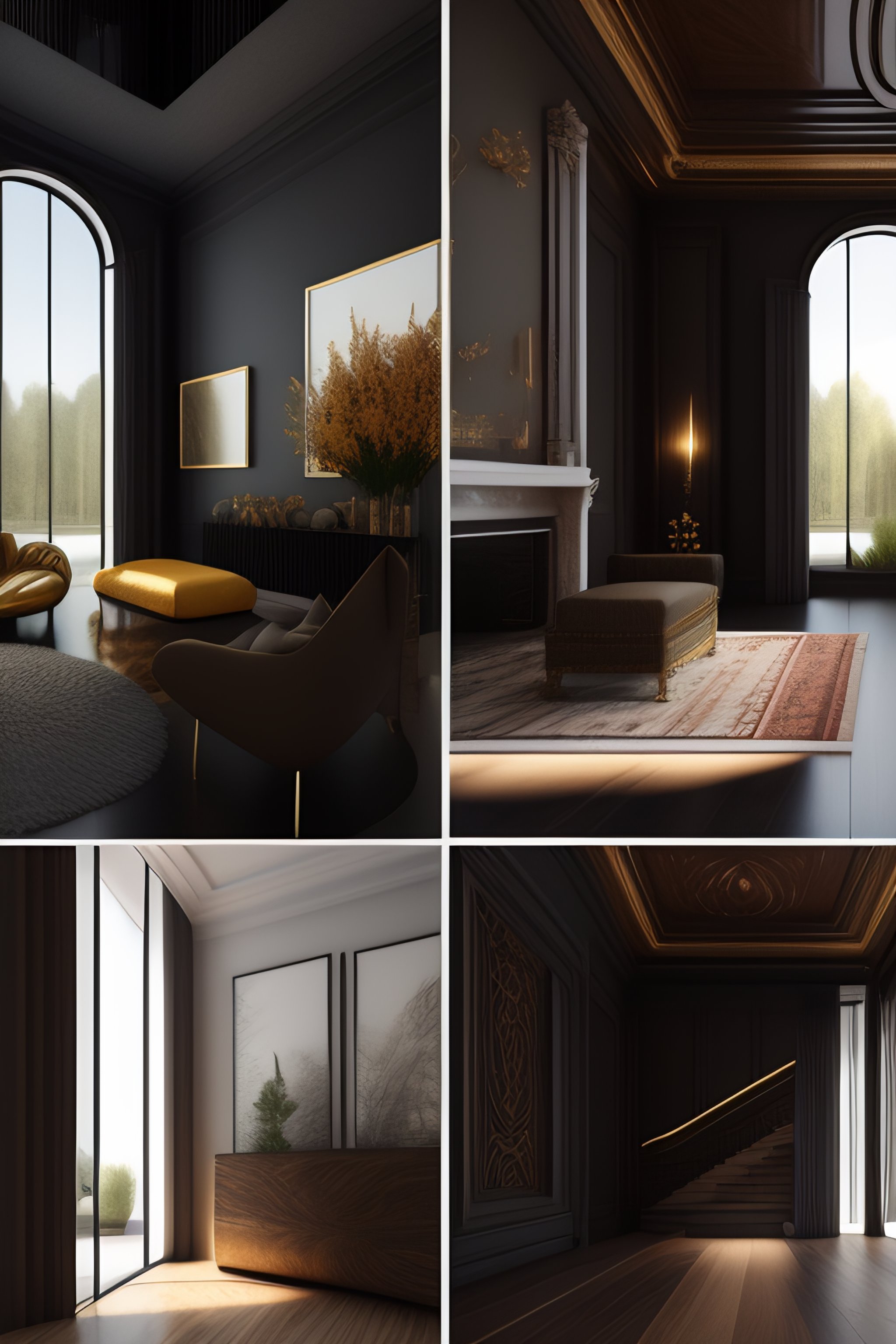 Lexica - 3d render ,4k,unreal engine of an mansion interior space for ...