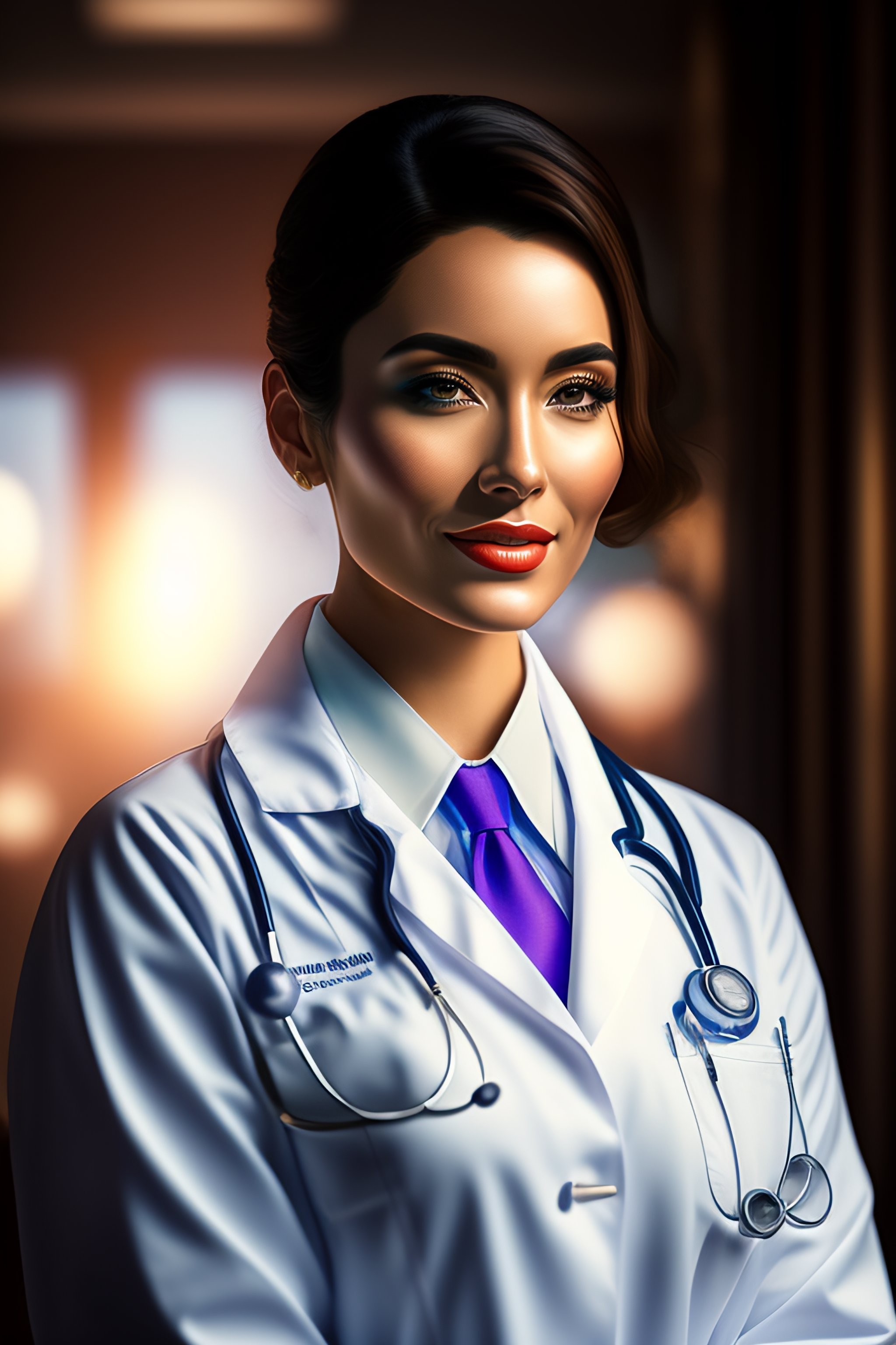 Lexica - Photo of a realistic gorgeous young doctor wearing a doctors ...