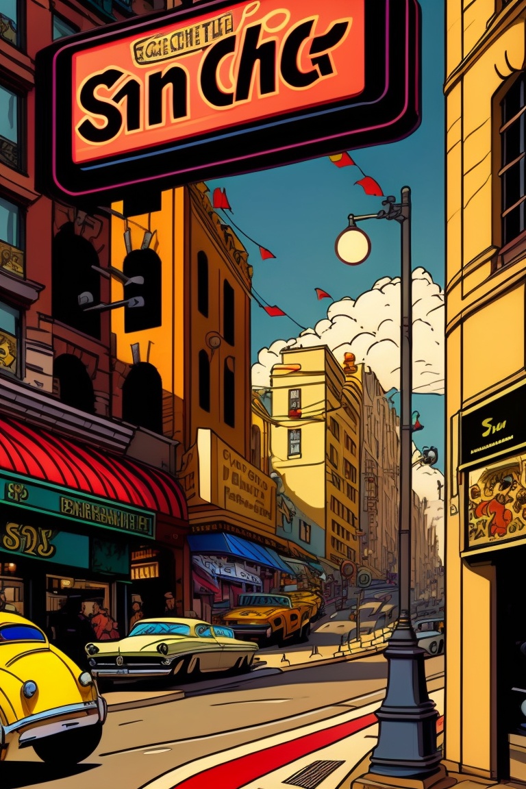 Lexica - Chaotic stunning san francisco, illustrated by hergé, style of tin tin comics, pen and ...