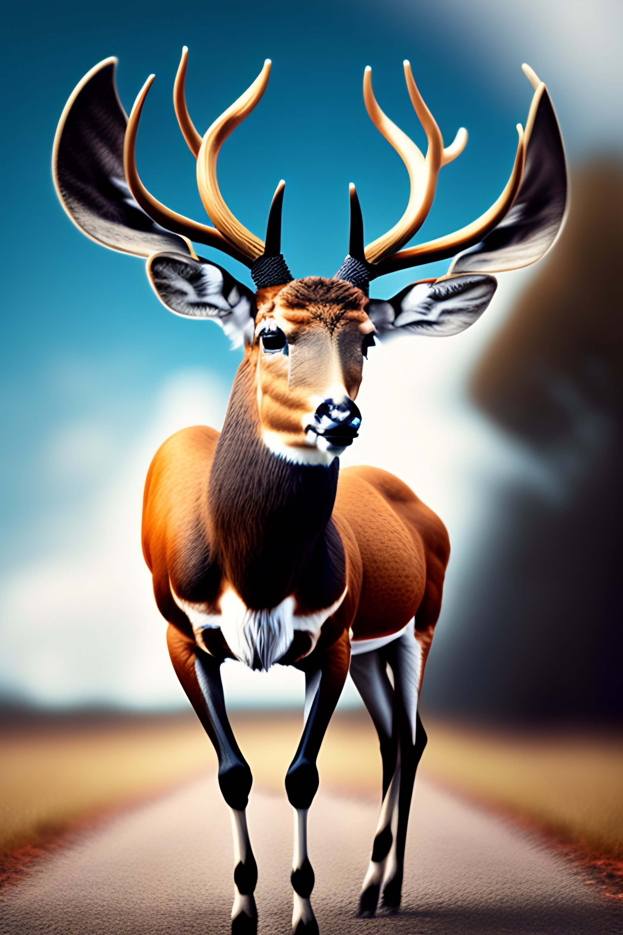 Lexica - A flying deer in jeans