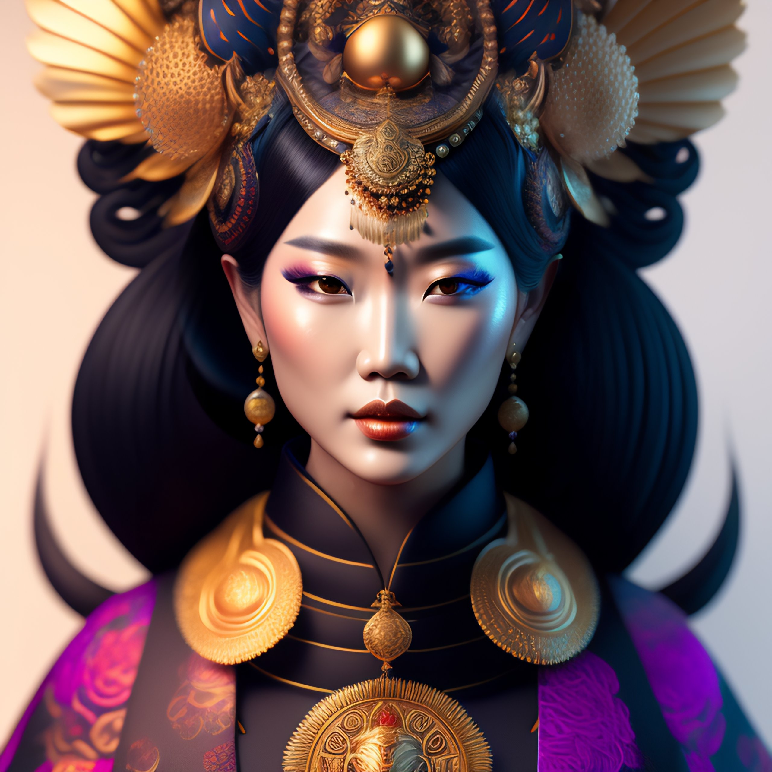 Lexica 3 D Goddess Close Up Profile Portrait With Ram Skull Beautiful Intricately Detailed