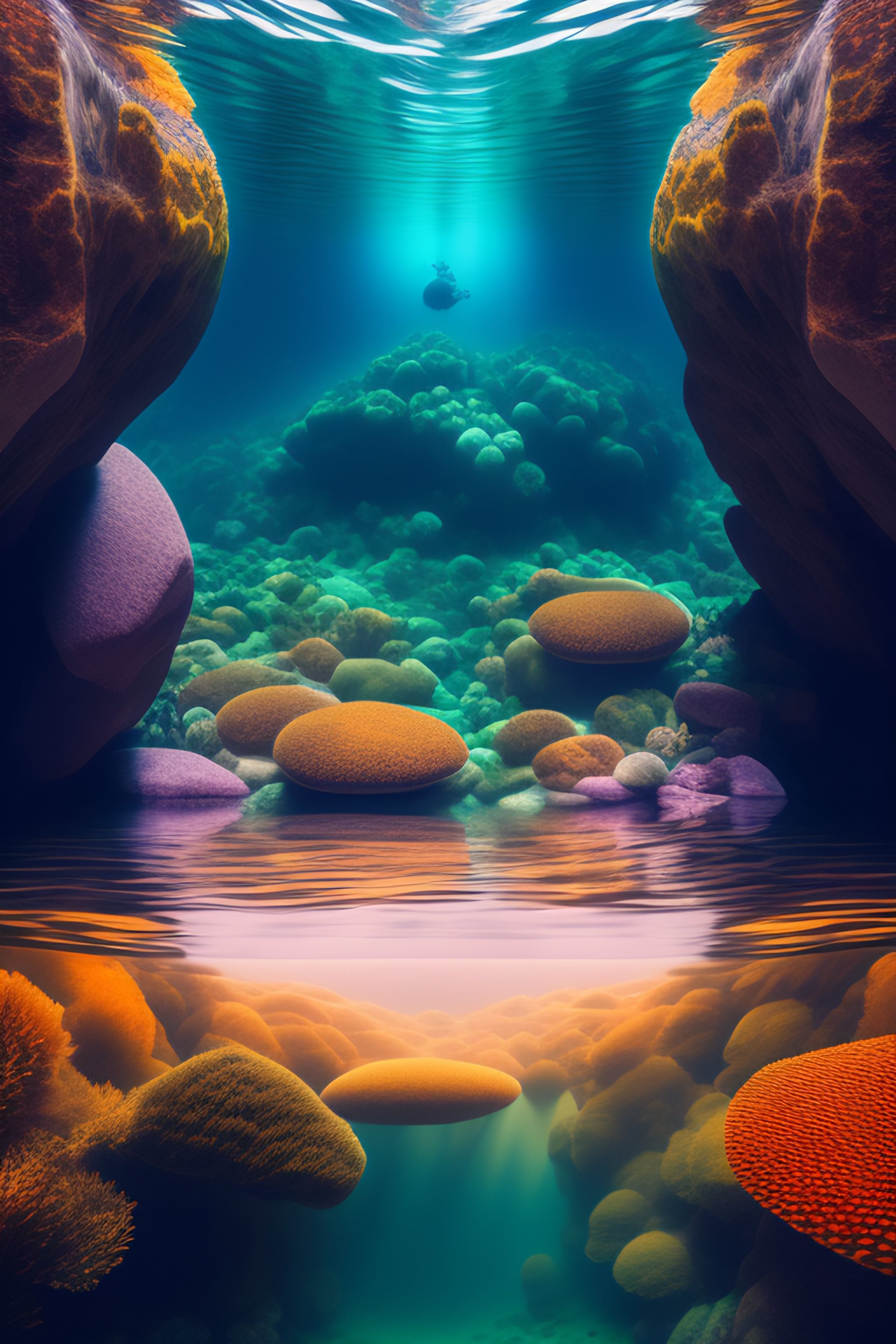 Lexica - Underwater long stretch of huge boulders , story telling ...