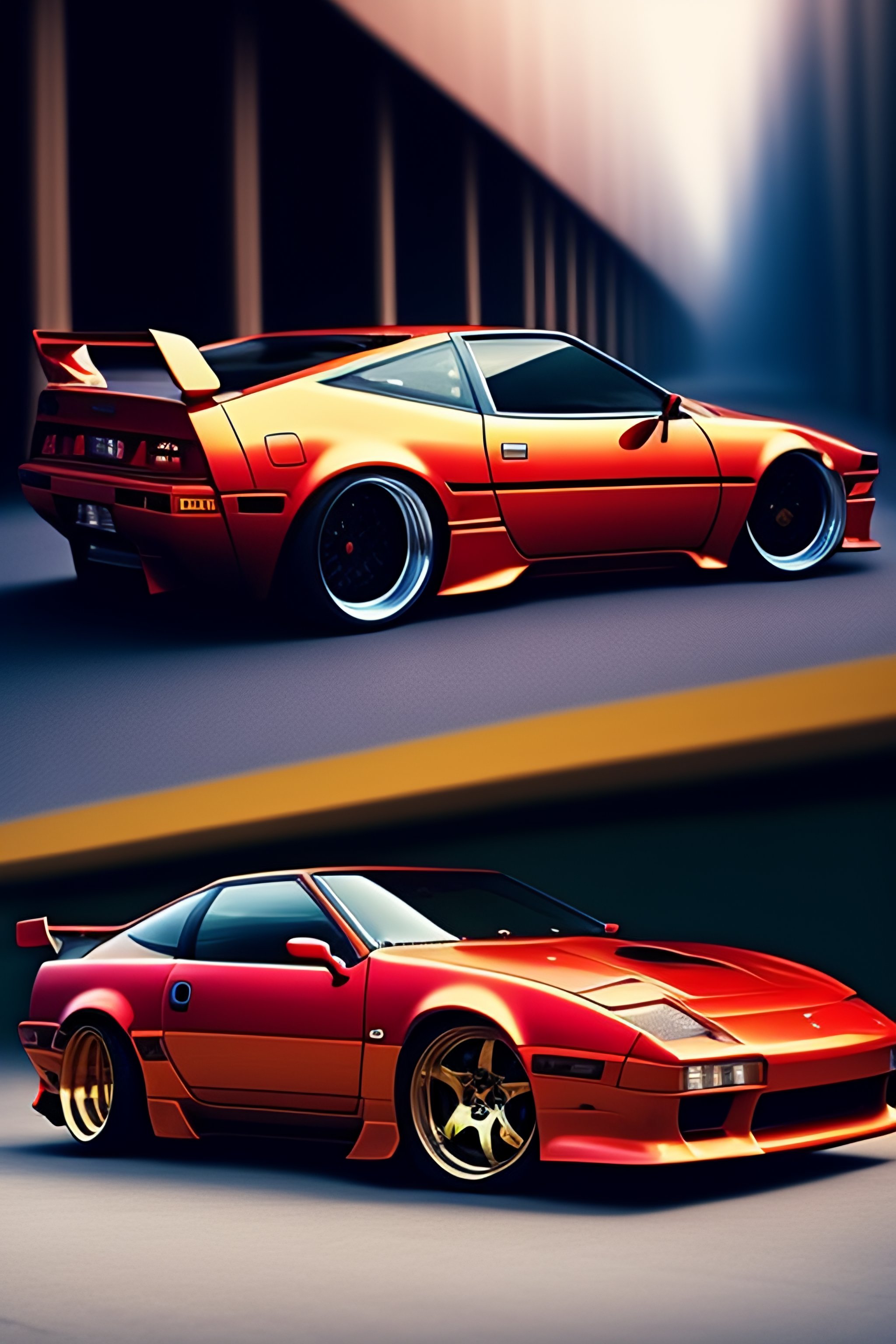 Lexica - Car, nissan, 300zx z32, cyberpunk, city