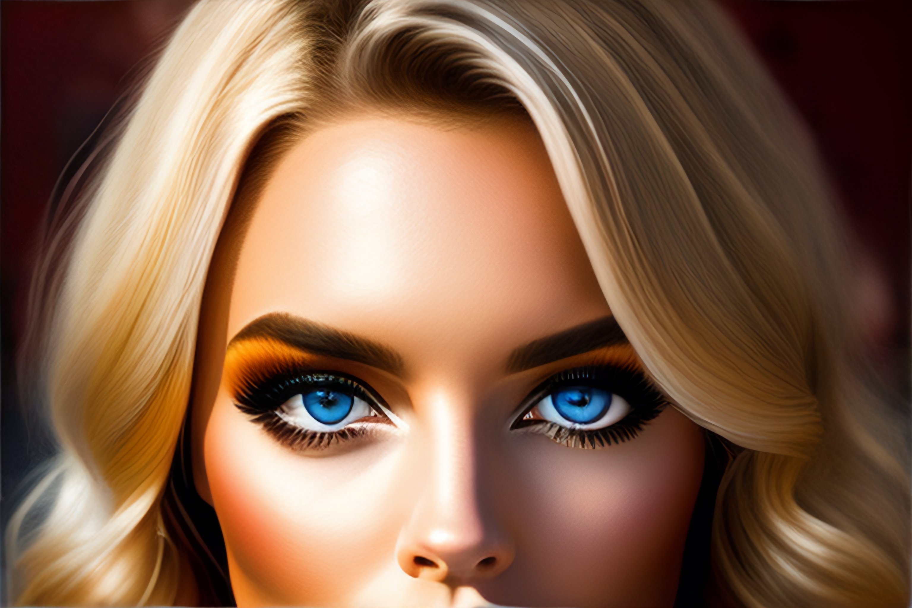 Lexica - Beautiful blonde woman with large round eyeballs