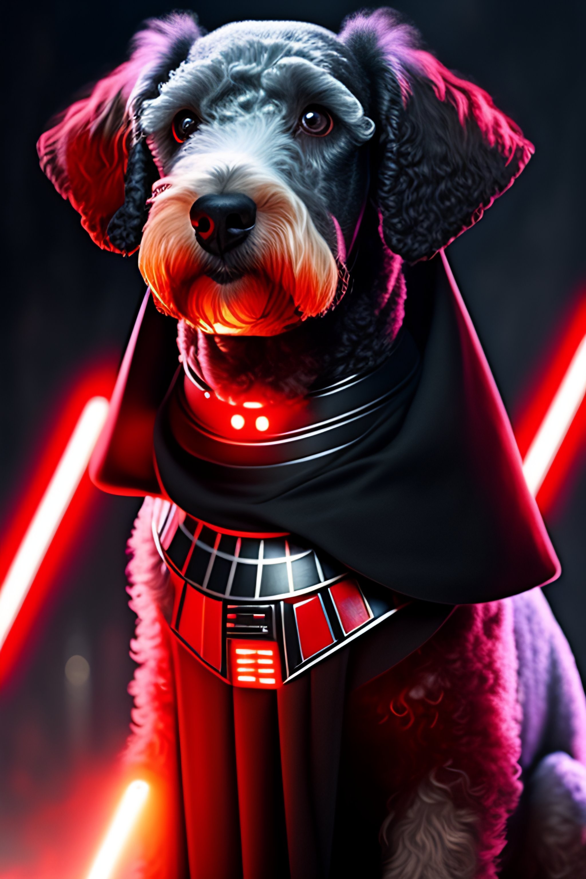 Lexica - Star Wars scene artificial intelligence a Bedlington Terrier ...