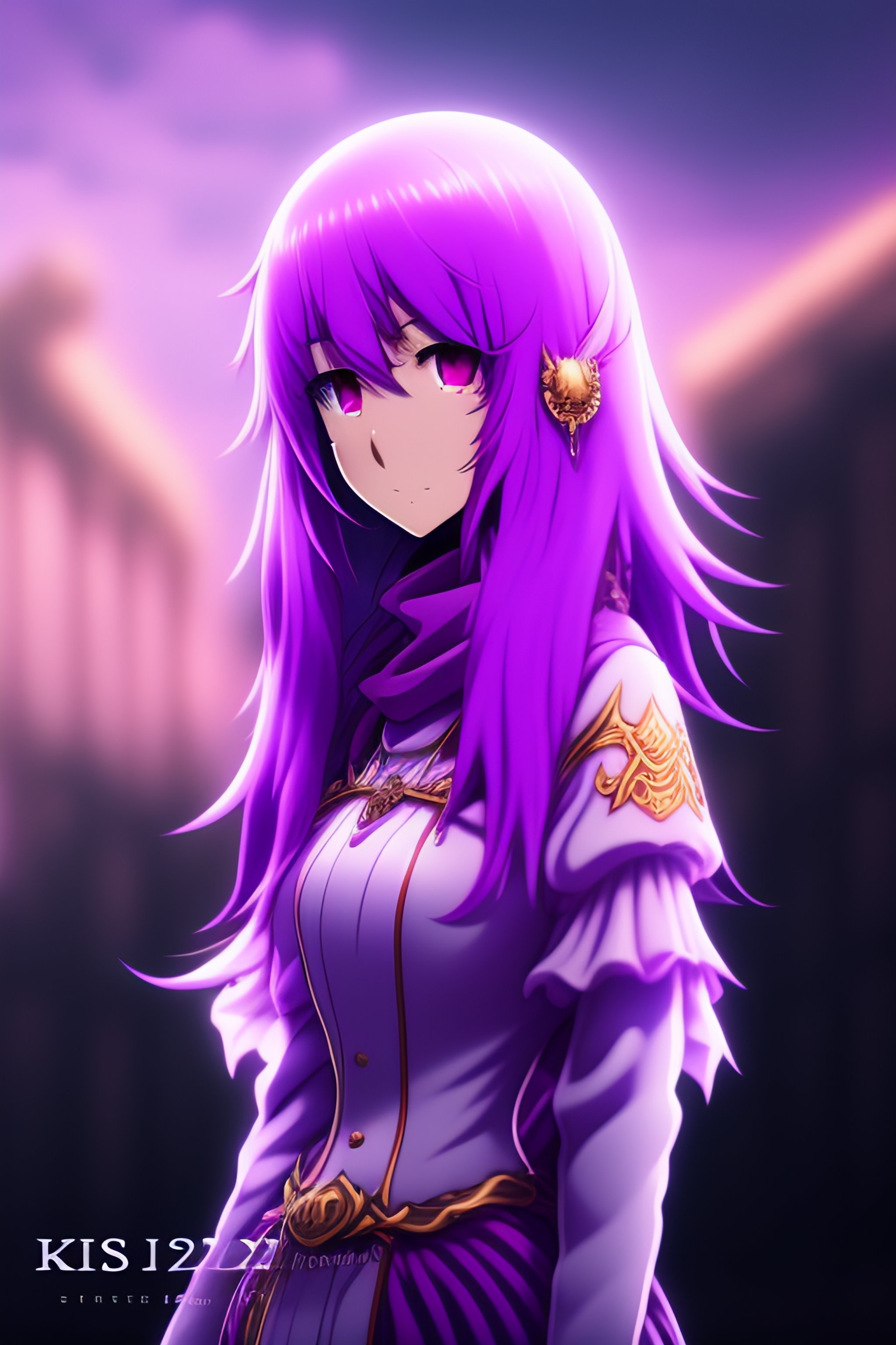 Lexica - Purple ghost simple, anime style