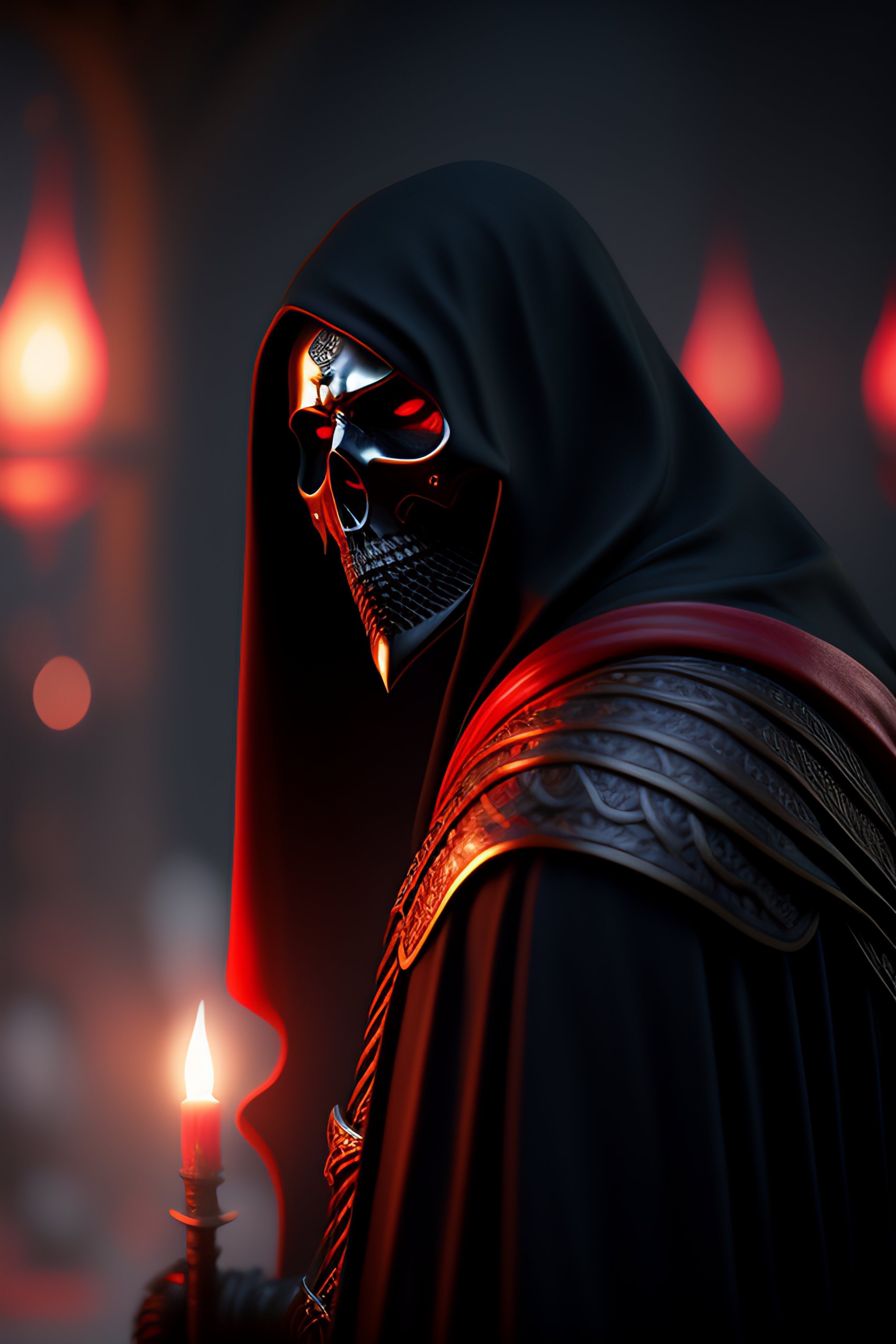 Lexica - Grim reaper, wearing a black mask, ultra-detailed fantasy ...