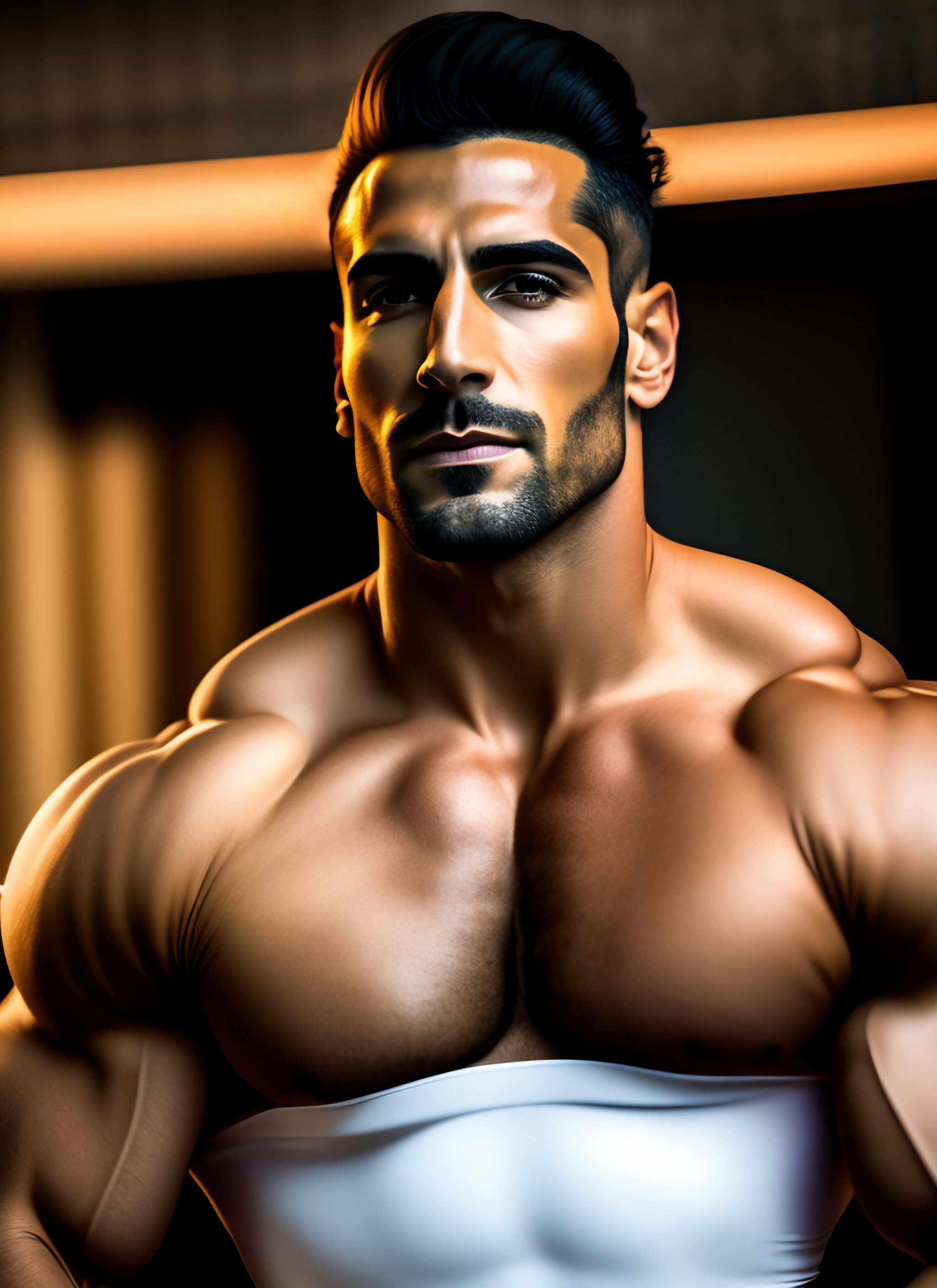 Lexica - Attractive fit 30 year old spanish man, big pecs and abs, full ...