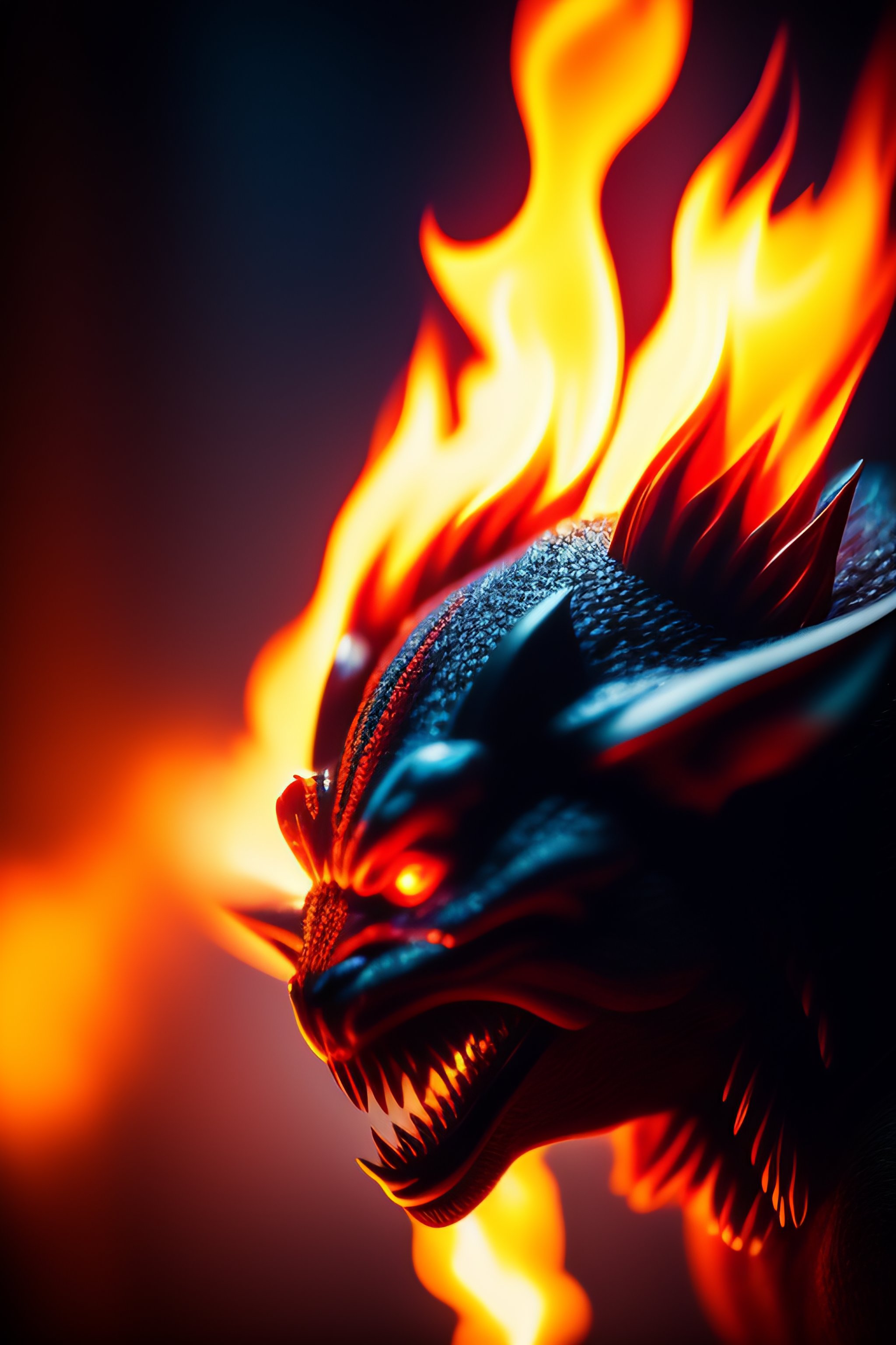 Lexica - A devil alien shooting fire from eyes