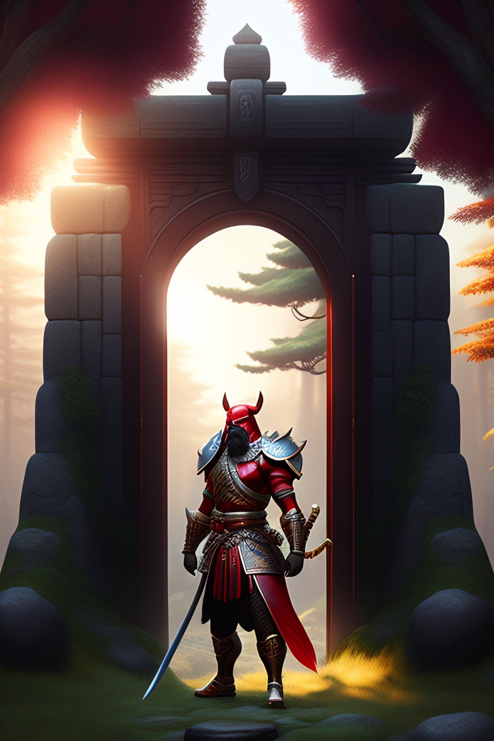 Lexica - A highly detailed matte painting of a Gorilla Samurai in full ...