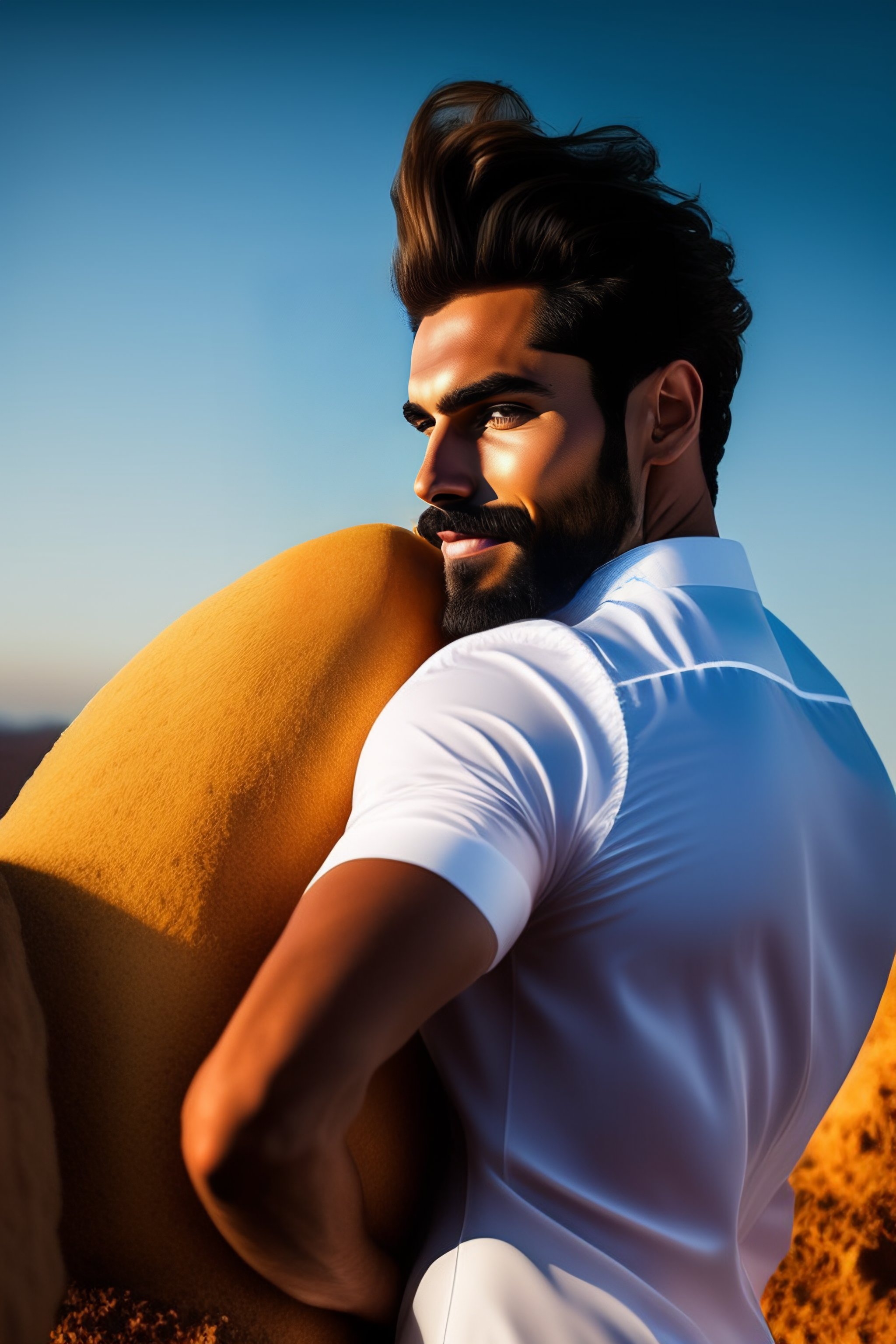 Lexica - Un hombre guapo lleva puesto un pañal grande blanco, esta de ...