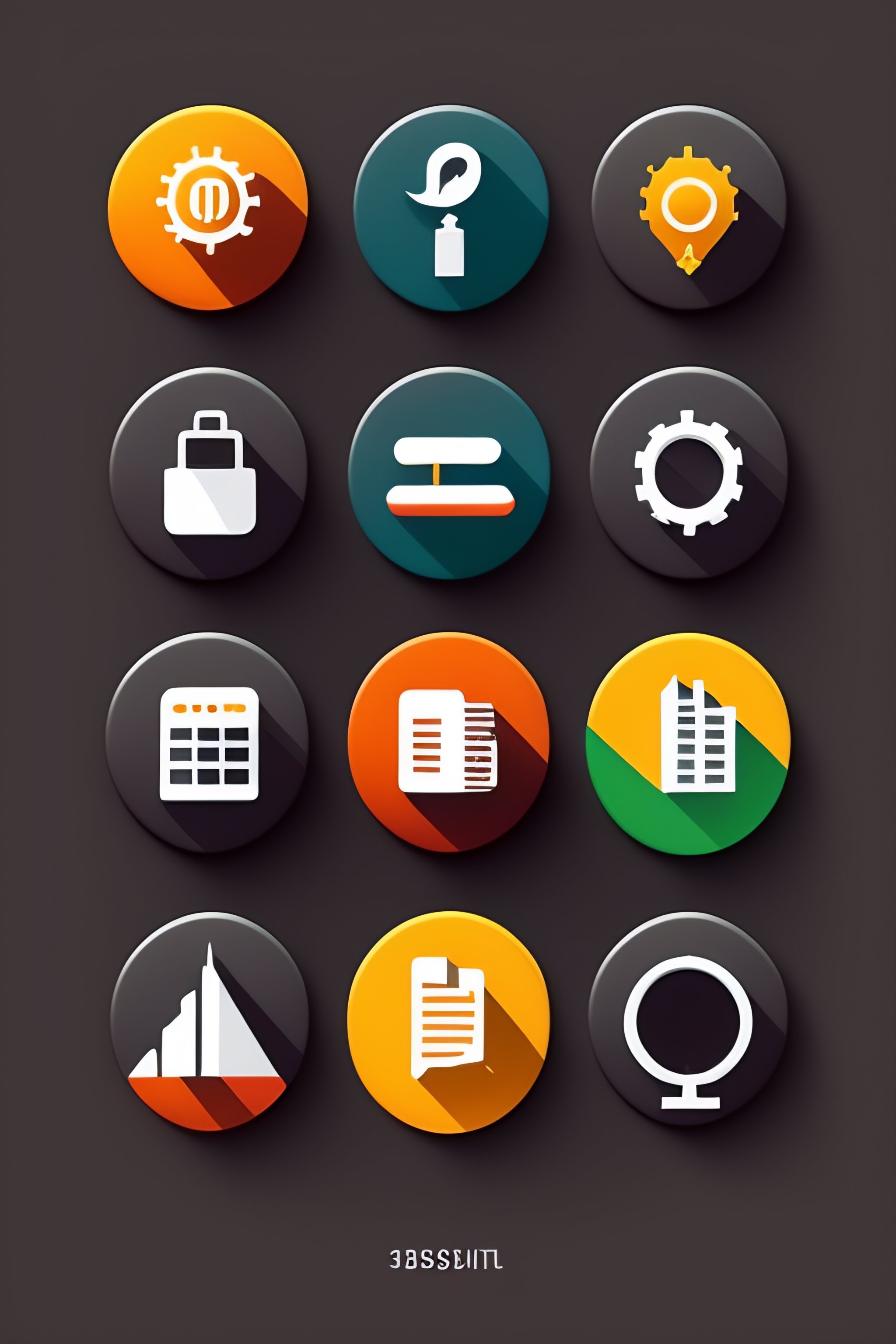 Lexica - A set of icons designed by banksy, flat design, clean background