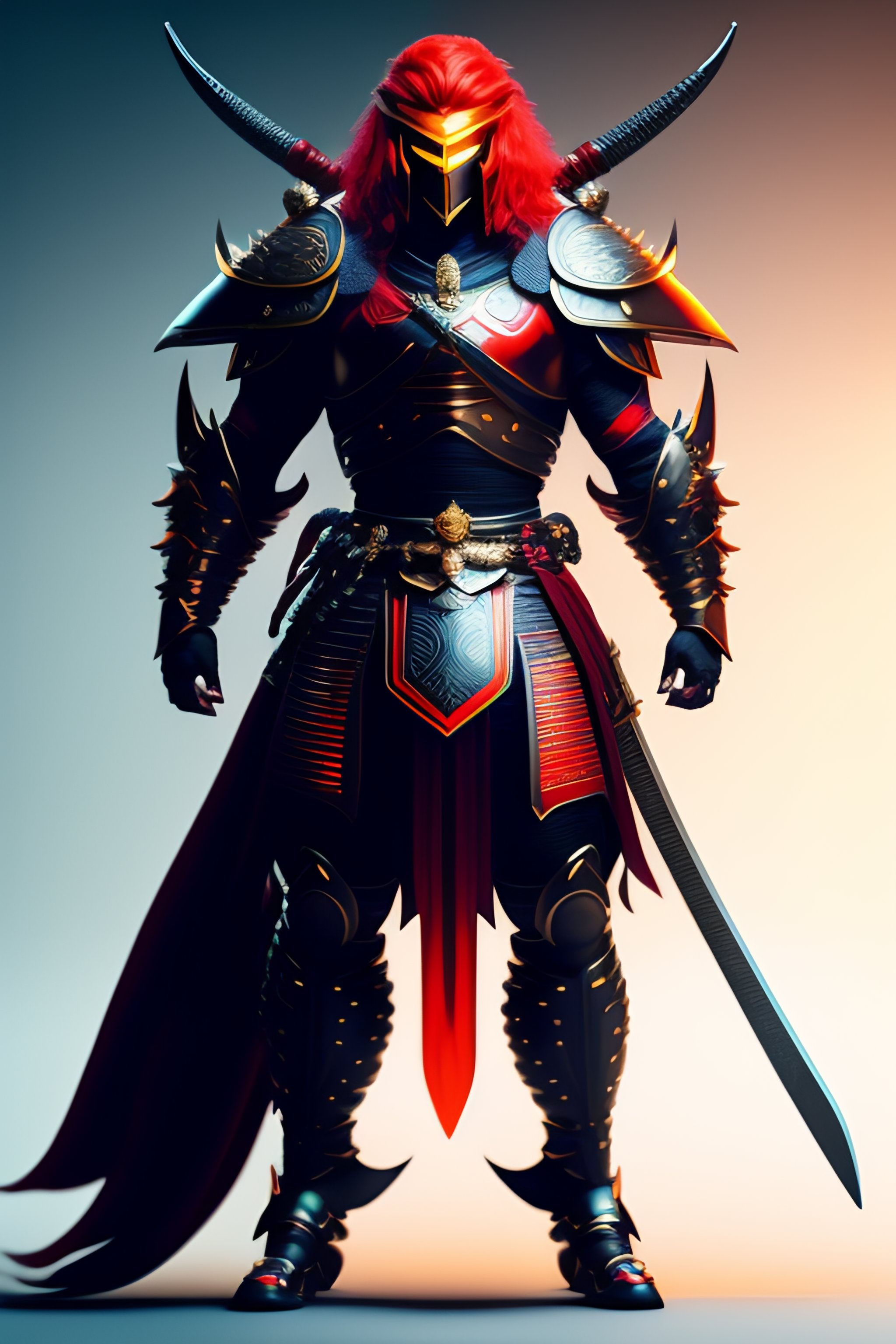Lexica - Full body shot of a samurai wearing composite samurai armor ...