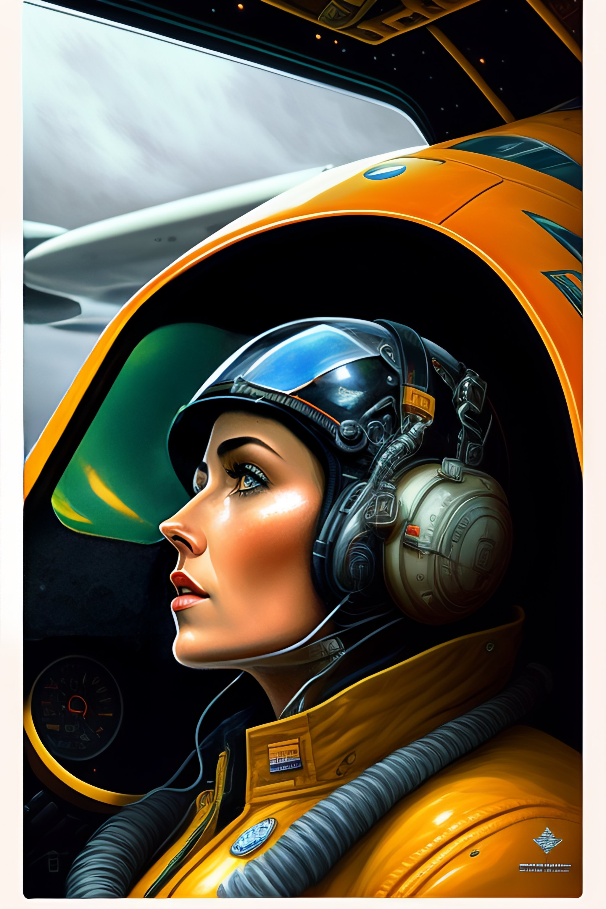 Lexica - Cyborg pilot Russian, interior cockpit, hyperdetailed, by john ...